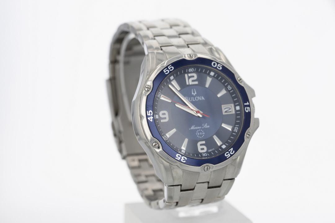 Bulova Marine Star Blue Dial Quartz Stainless Steel Men's Wristwatch