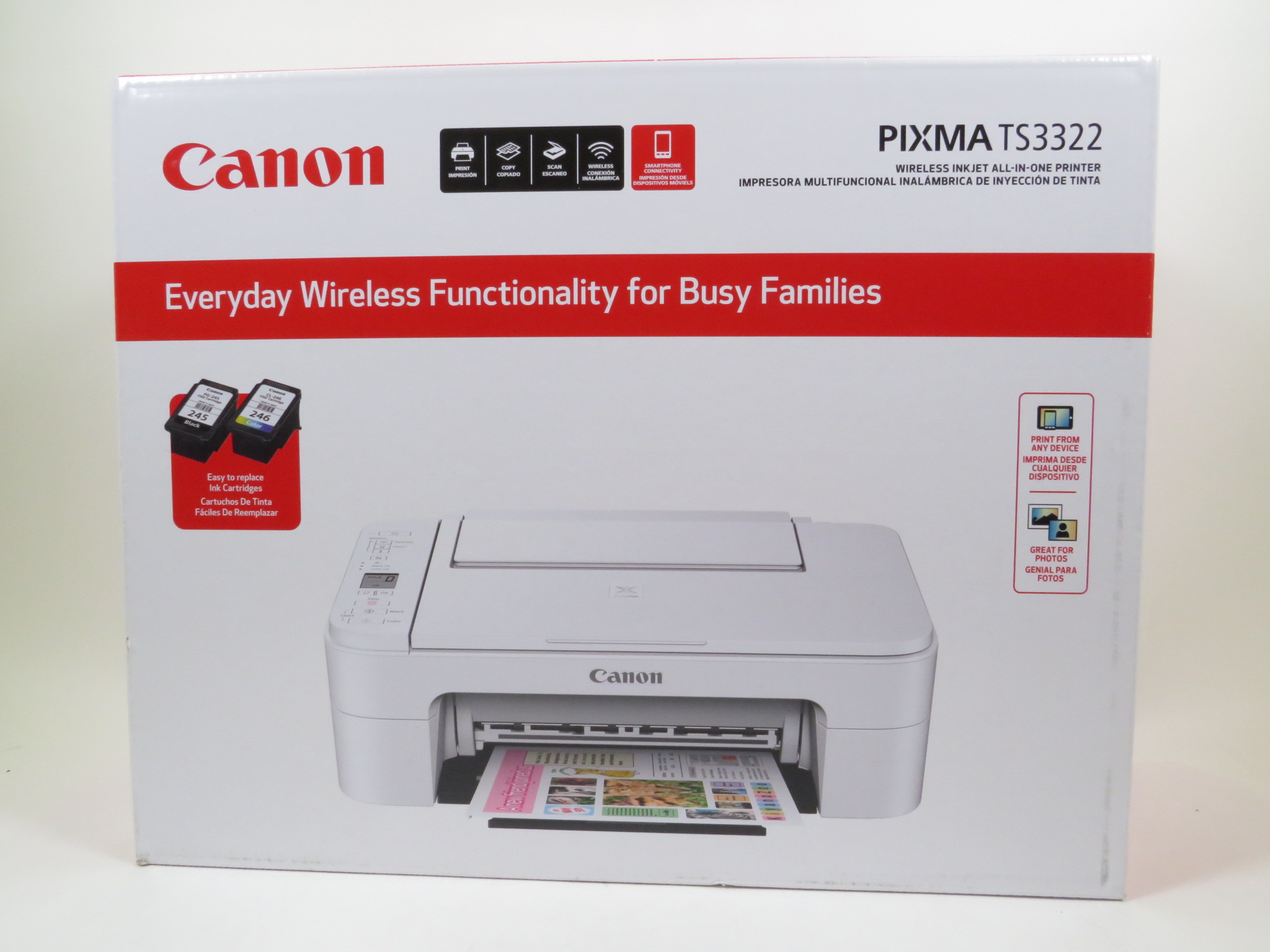 Canon PIXMA TS3322 Wireless Inkjet All-In-One Printer