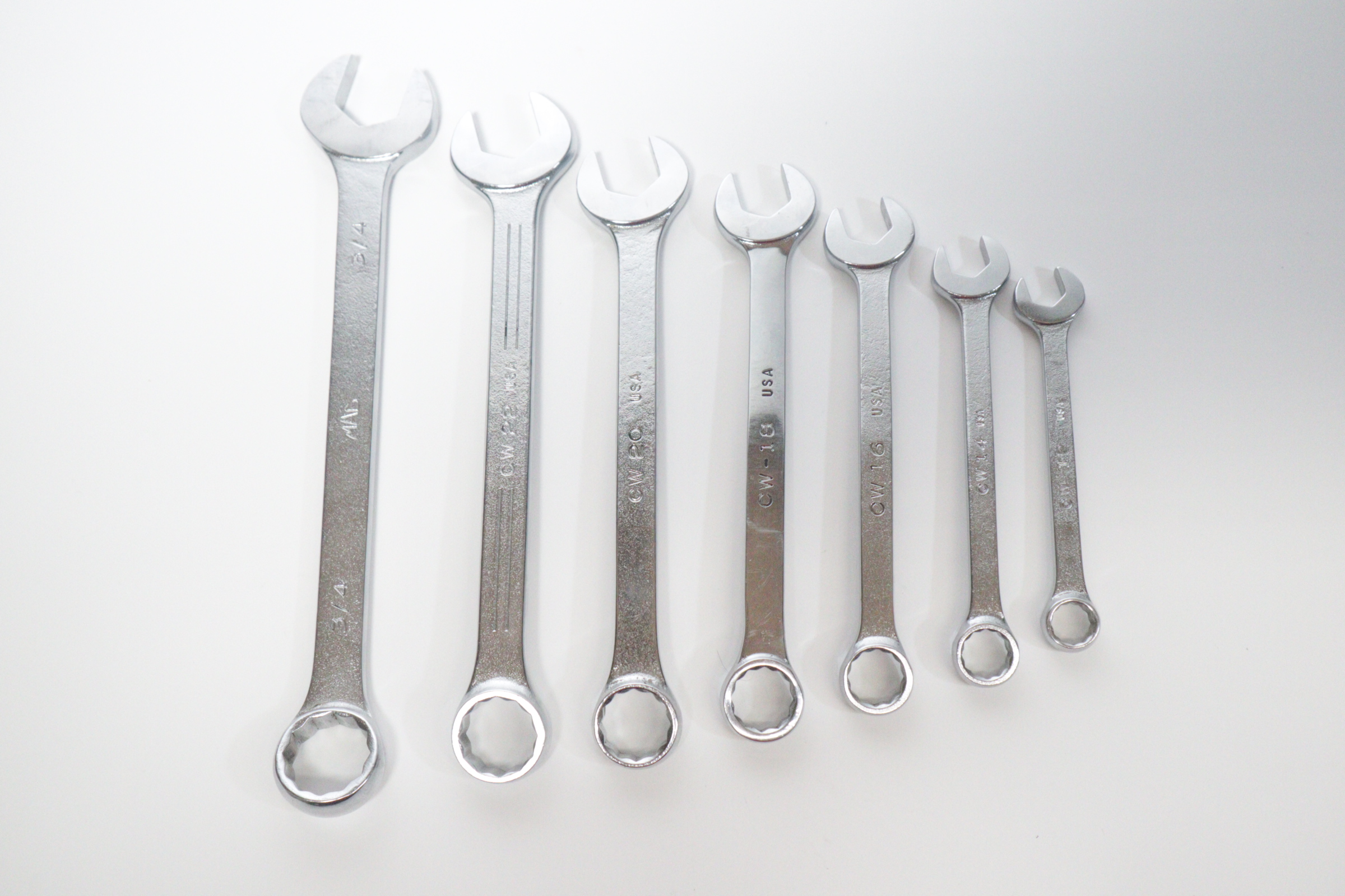 Mac Tools 7-Piece SAE 12-Point Short Chrome Combination Wrench Set
