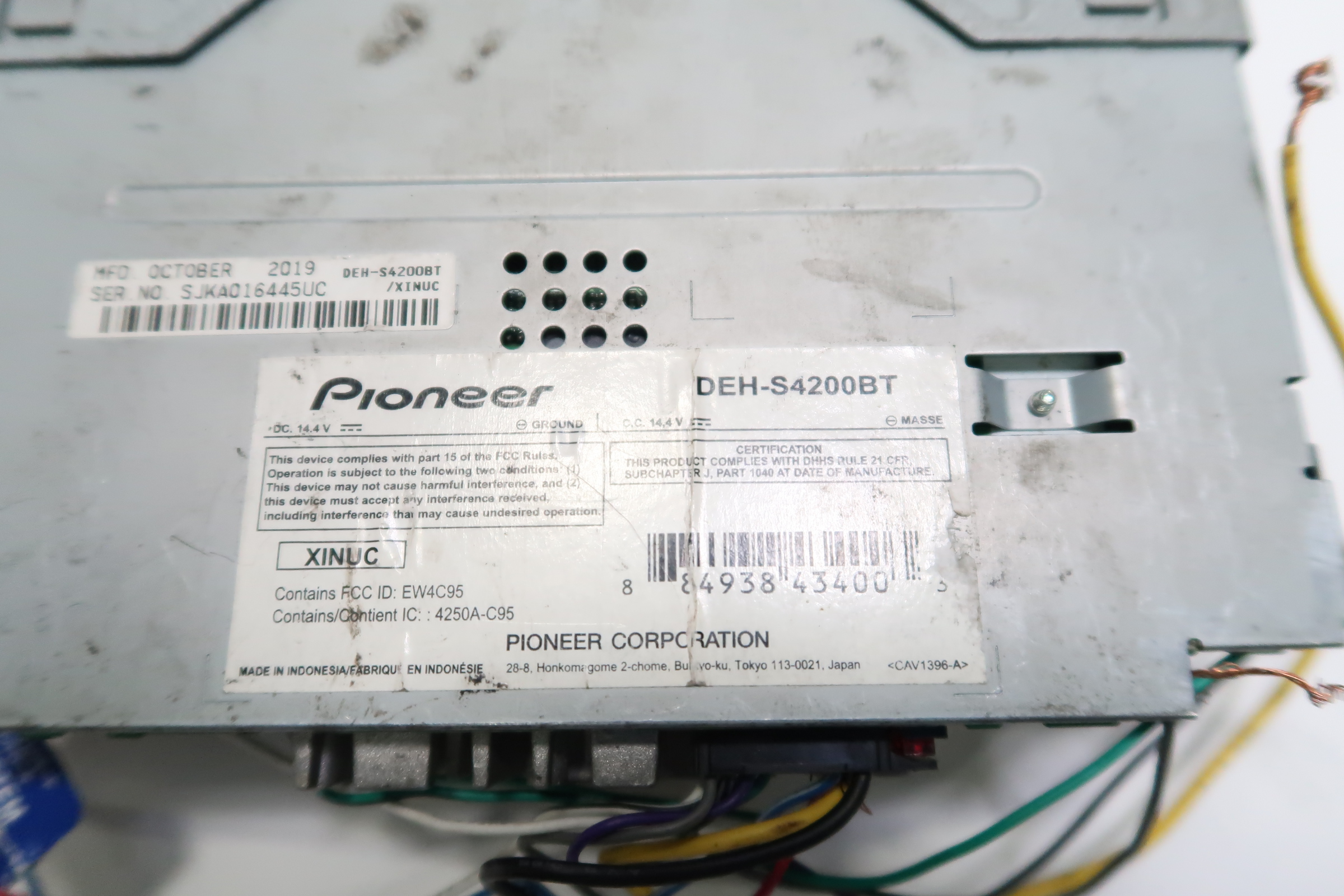 Pioneer DEH-S4200BT Single-DIN CD Receiver with Bluetooth and Amazon Alexa 3338