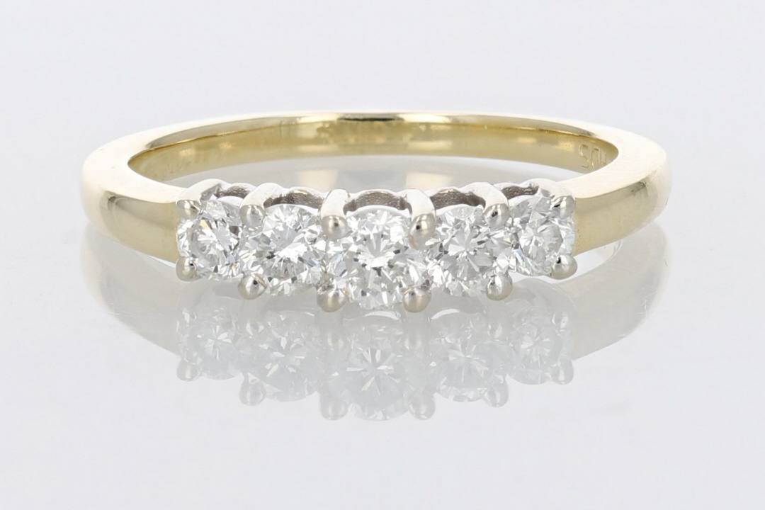 .48ctw Round Cut Diamond Prong Set Wedding Band Ring 14k Multi-Tone ...