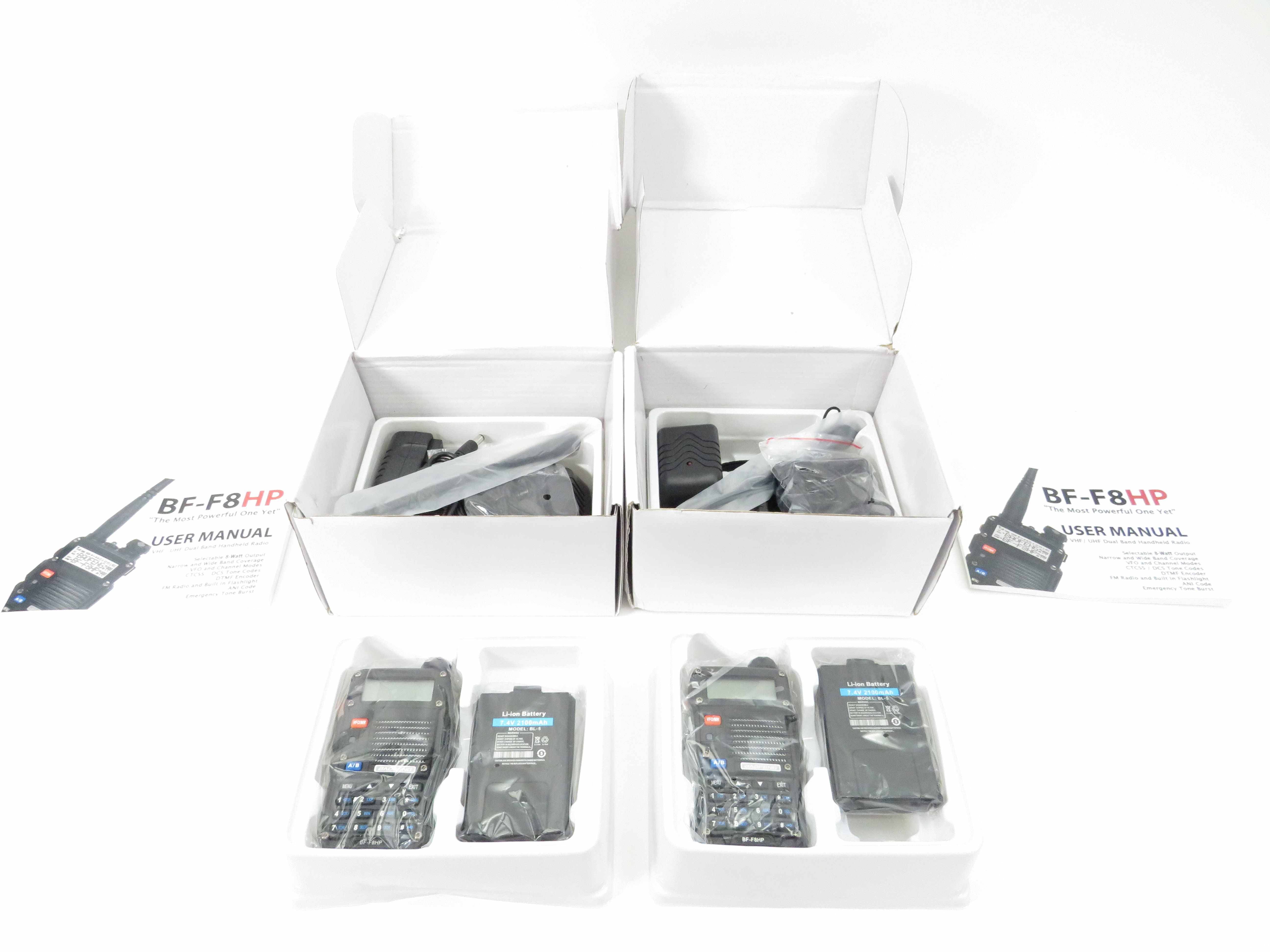 Baofeng BTech BF-F8HP VHF/UH Dual Band Handheld Radio Set Pair