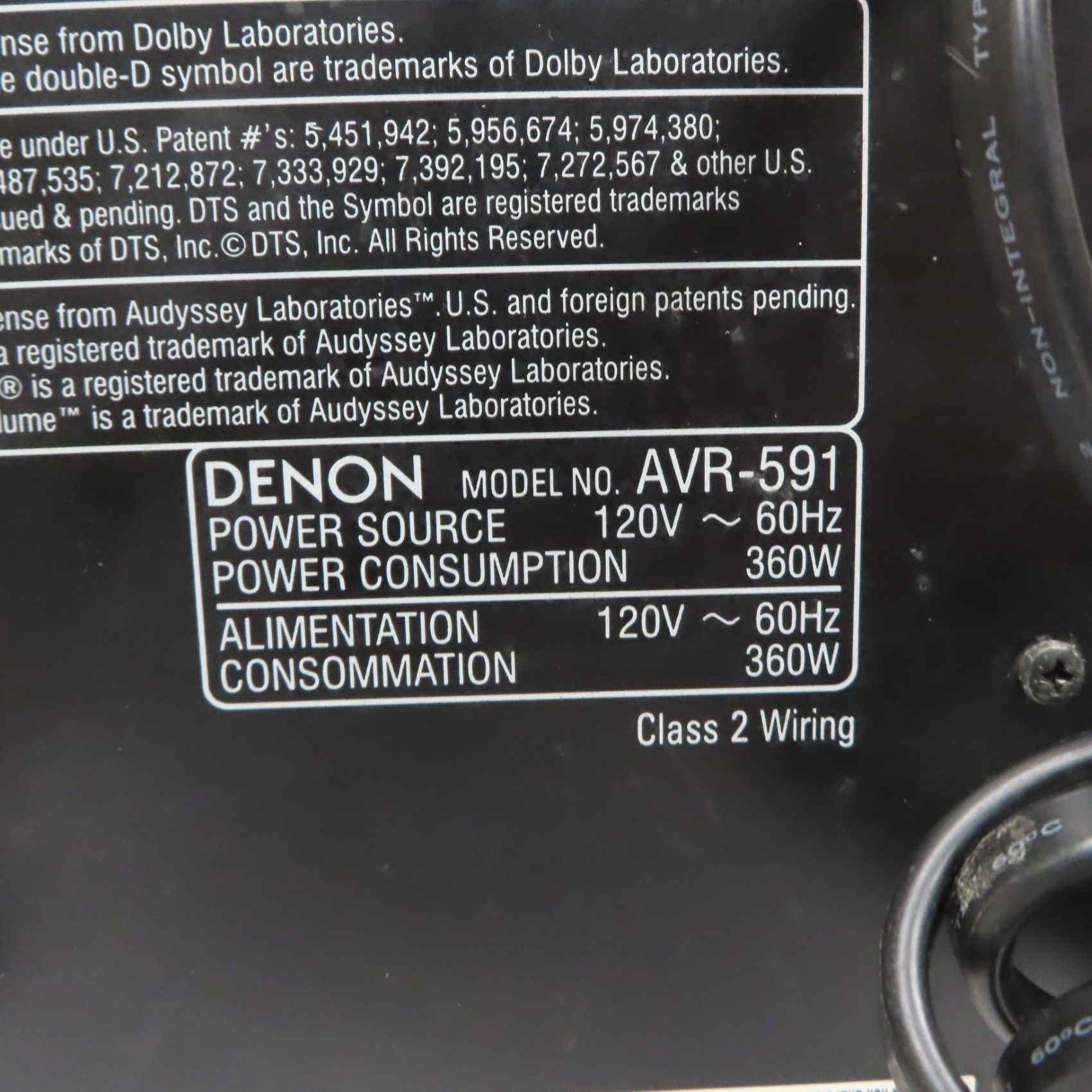 Denon AVR-591 5.1-Channel 75W RMS Home Theater Receiver (Local Pick-Up ...
