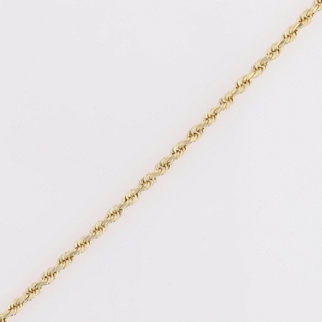 3mm Rope Link Chain 22" Necklace 14k Yellow Gold Peru 18.04 Grams