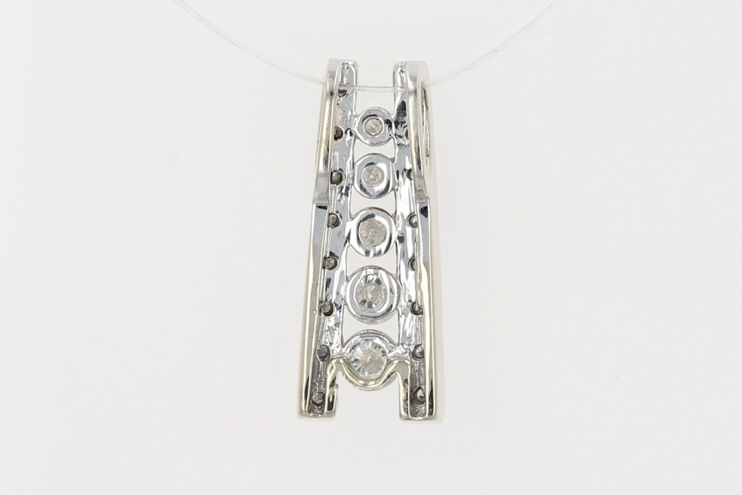 .66ctw Round Cut Diamond Channel-Set Ladder Pendant without Chain 14k ...