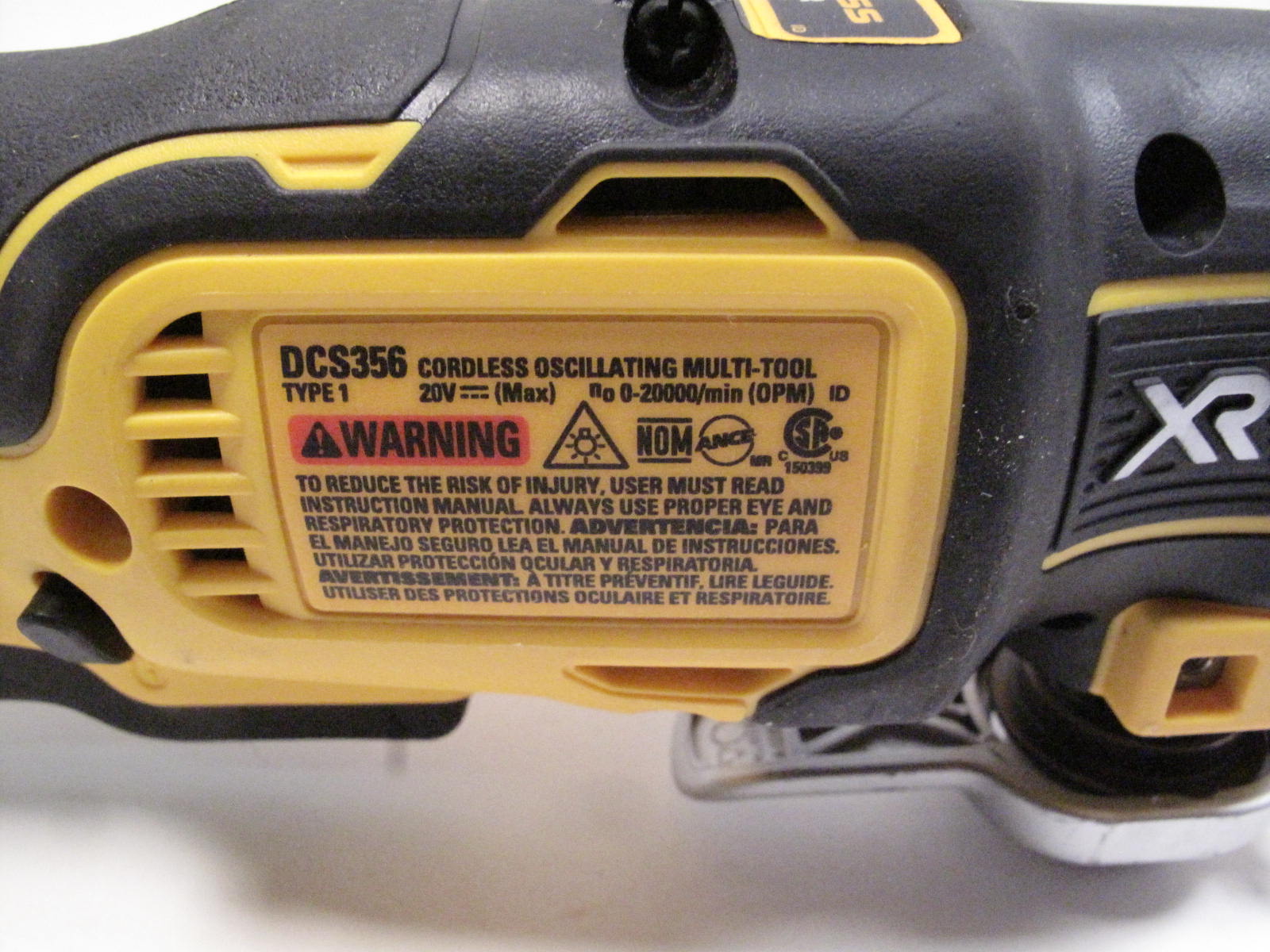 DeWalt DCS356 Cordless Oscillating Tool 20V Tool Only
