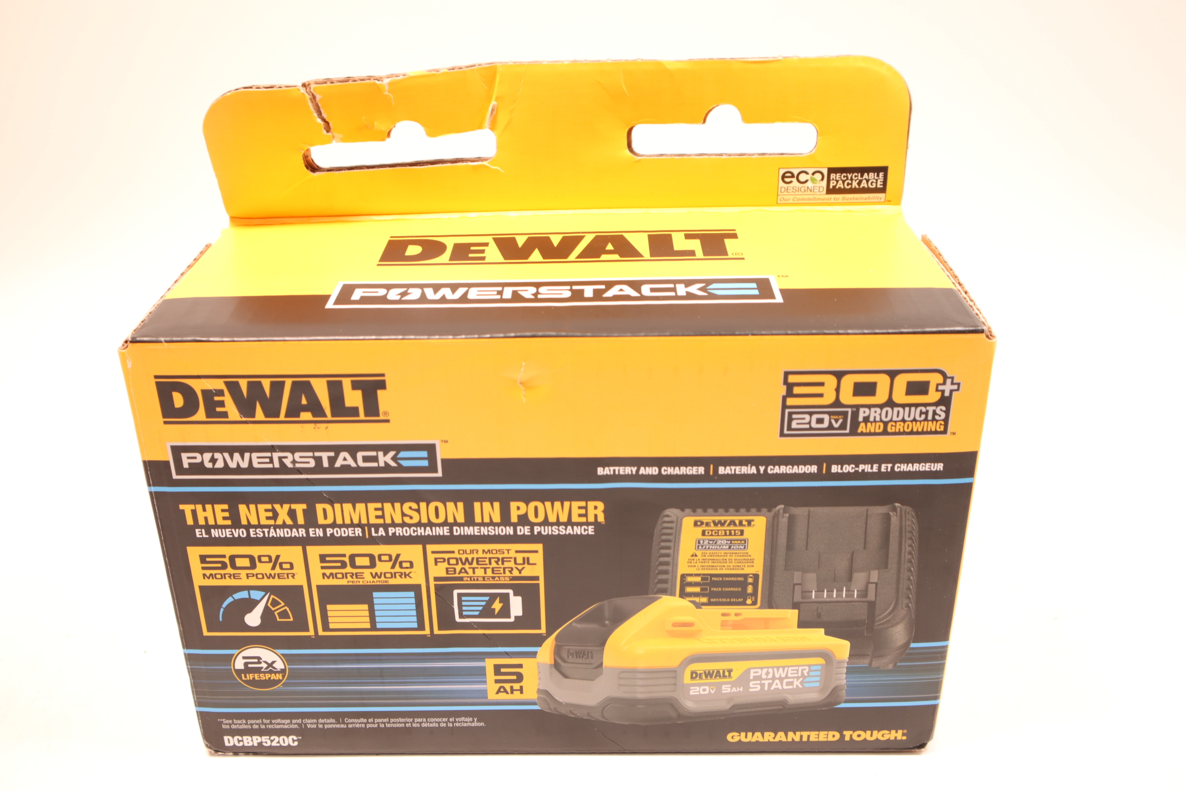 DeWalt Powerstack DCBP520C Lithium-Ion Battery/Charger Kit 20V 5.0Ah 9103
