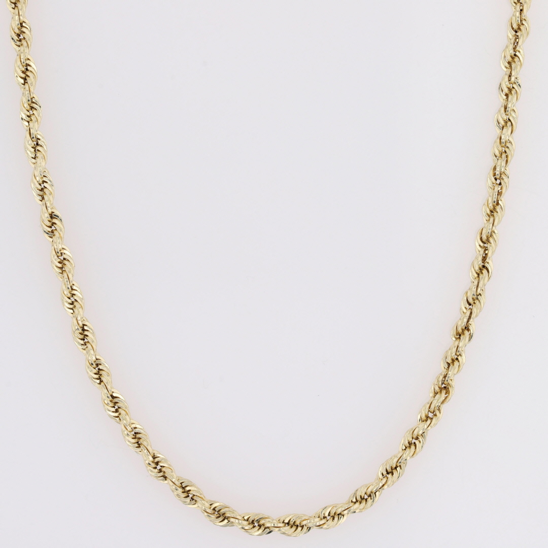 Michael Anthony 3mm Rope Chain 20.25 Necklace 14k Yellow Gold Peru 6.84 Grams