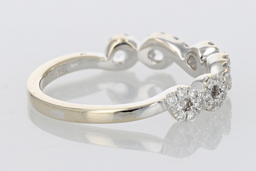 .42ctw Round Cut Diamond Swirl Design Wedding Band Ring 18k White Gold ...