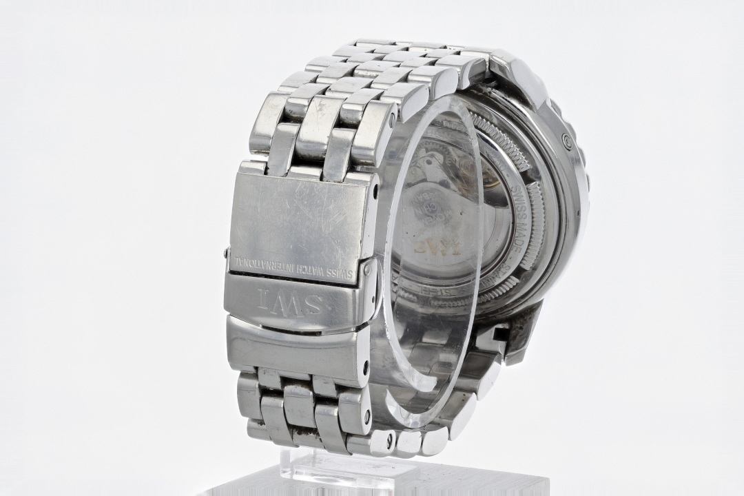 Swiss Watch International Blue Dial Chronograph Stainless Steel Men's ...