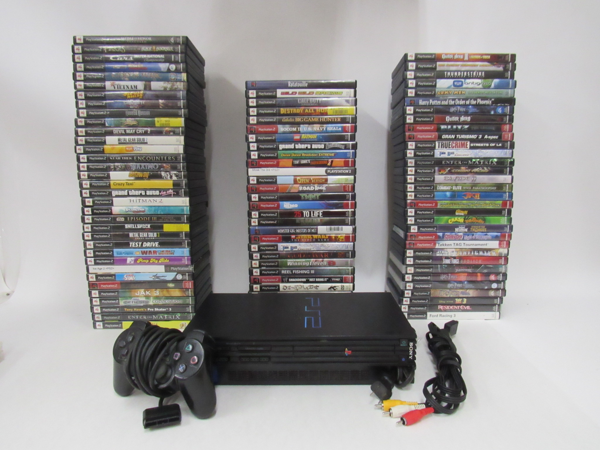 Sony PlayStation 2 SCPH-39001 Video Game Console 103 Game Discs Bundle