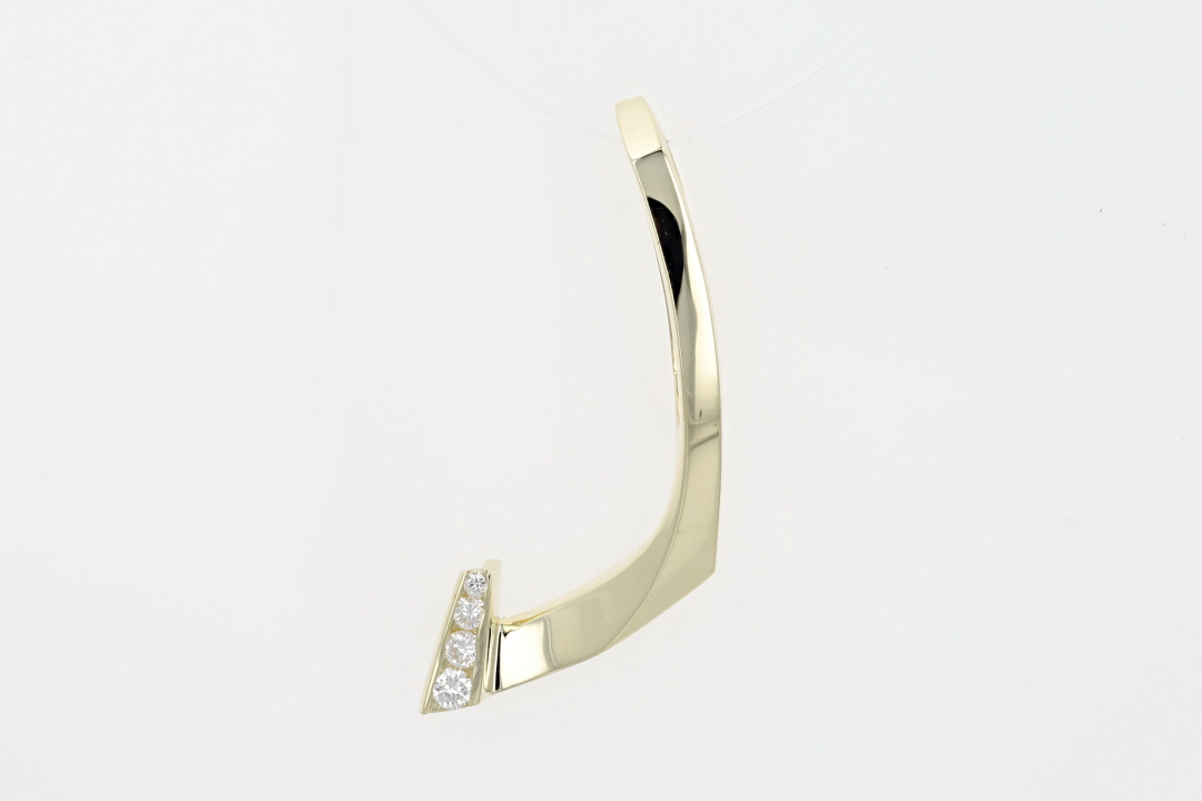 .20ctw Round Diamond Channel-Set Pendant w/o Chain 14k Yellow Gold 3.92 ...