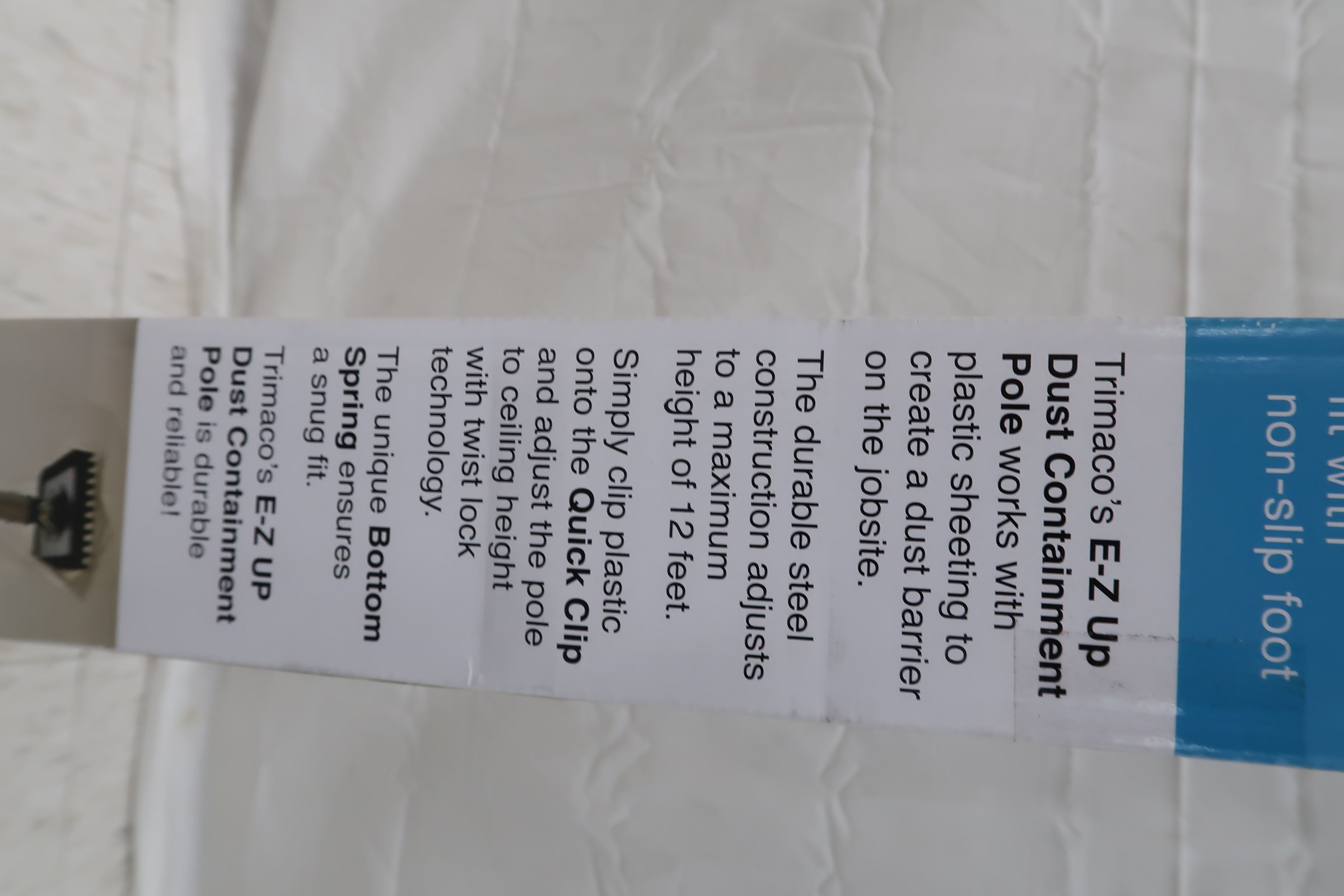 Trimaco Heavy Duty E-Z UP Dust Containment Sheeting Pole 54733