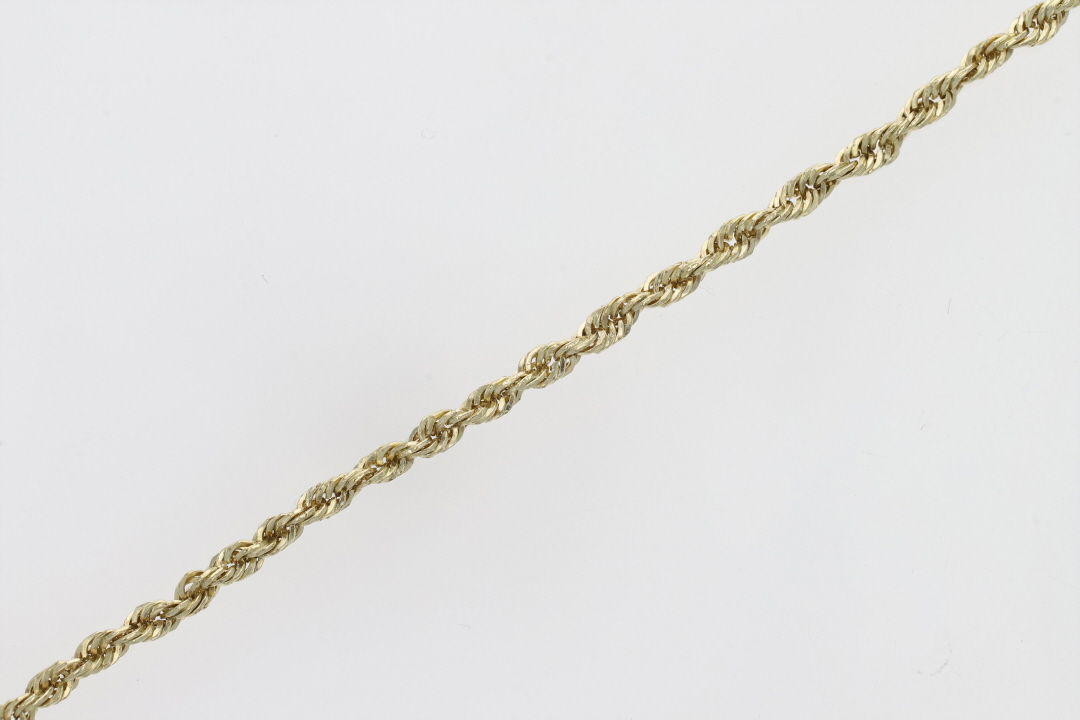 2.7mm Rope Link Chain 23.5" Necklace 10k Yellow Gold 11.35 Grams