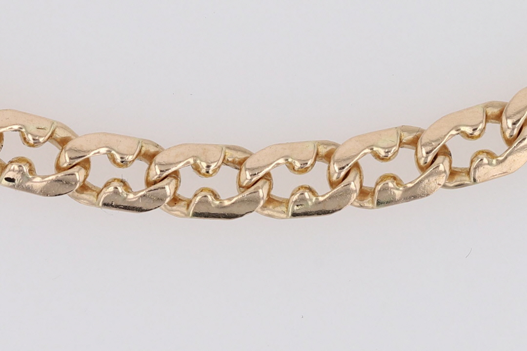3.8mm Fancy Curb Link Chain 32" Necklace 14k Yellow Gold 31.53 Grams