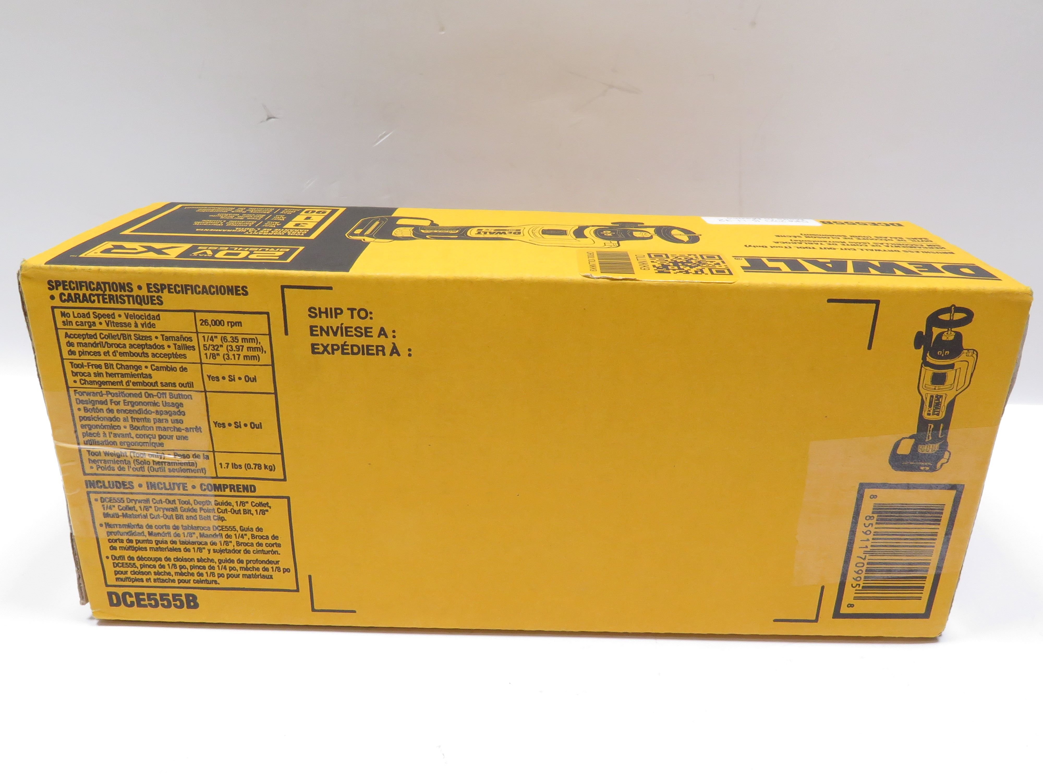 DeWalt DCE555B XR 20V Lithium-Ion Cordless Rotary Drywall Cut-Out Tool 1017