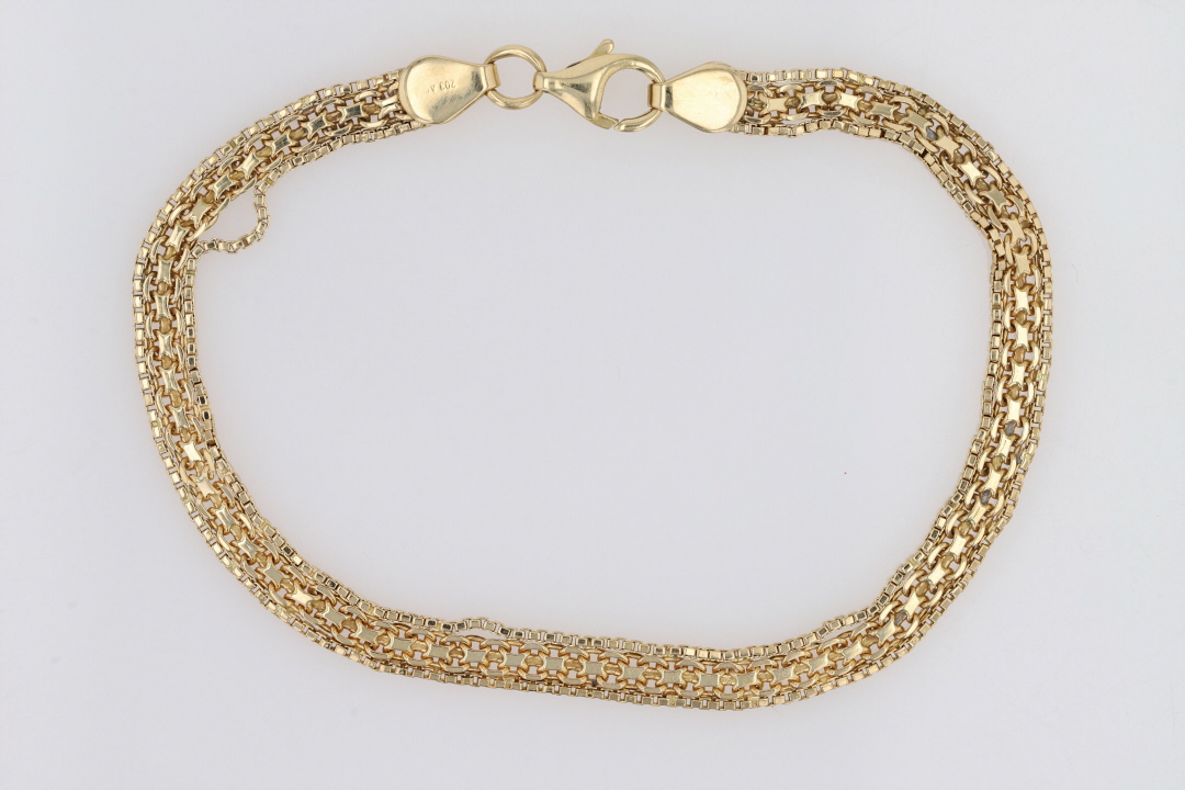 5mm Bismarck and Venetian Link Chain 7.75" Bracelet 18k Yellow Gold 7. ...