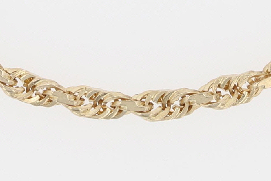 1.9mm Rope Link Chain 26" Necklace 14K Yellow Gold Peru 7.15 Grams