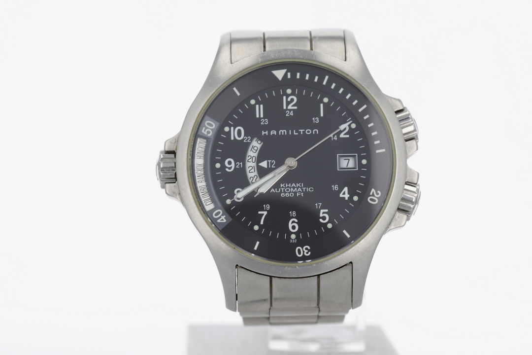 Hamilton Khaki Navy GMT Black Dial Automatic Stainless Steel Men's ...