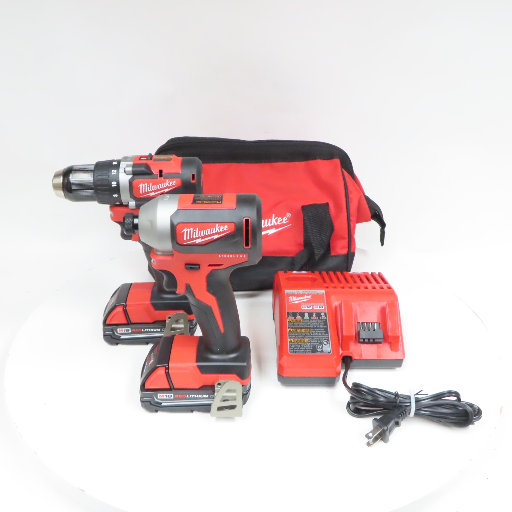 Milwaukee 2801-20/2850-20 M18 18V 2-Tool 1/2" Cordless Drill/1/4 ...