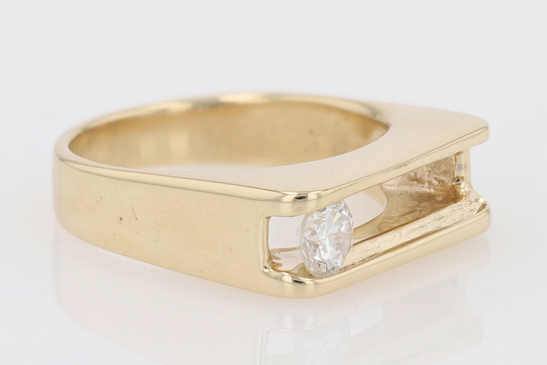 .41ct Round Diamond Solitaire Sliding Statement Ring 14k Yellow Gold ...