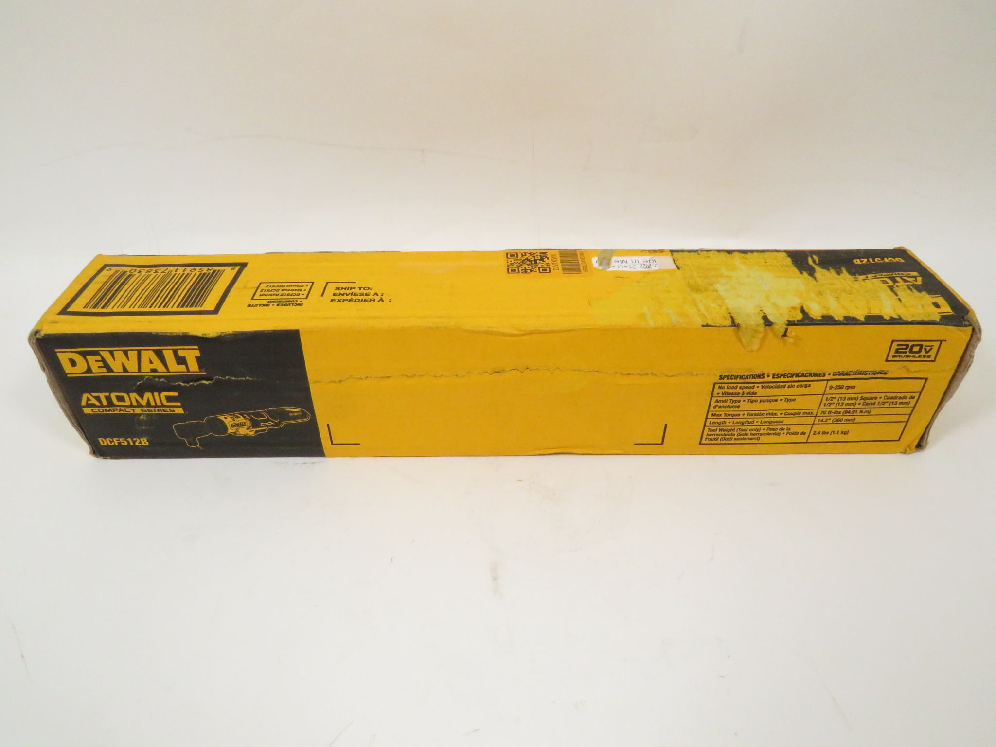 DeWalt DCF512B ATOMIC 20-Volt MAX 1/2 in. Cordless Ratchet