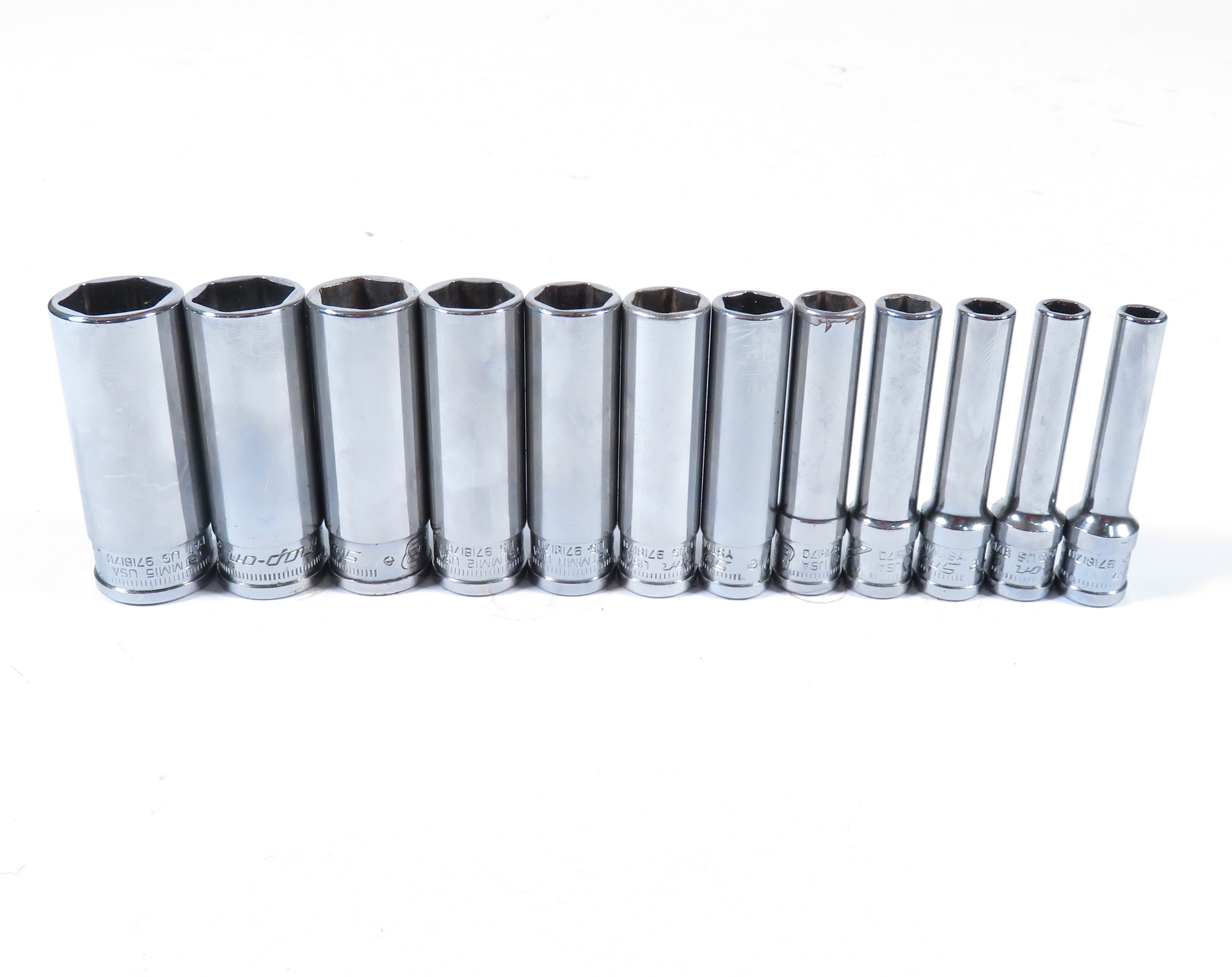 Snap-on Tools 112YSTMMY 12pc 1/4" 6pt Metric Flank Drive Xtra Deep ...