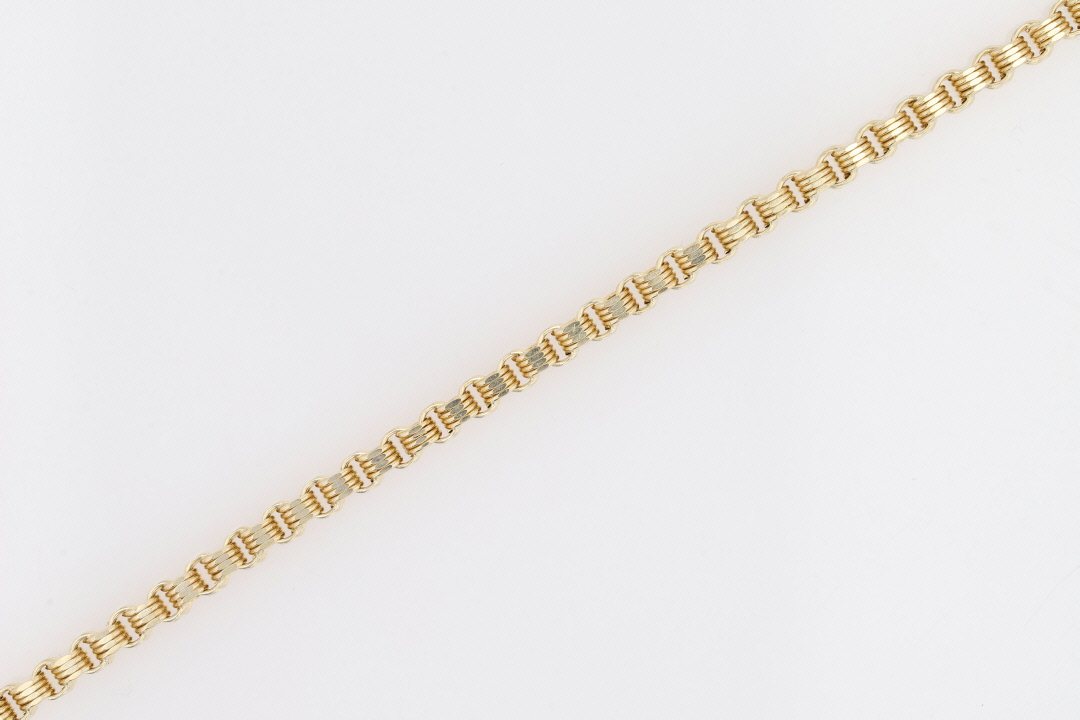 3.2mm Fancy Rolo Link Chain 24.25" Necklace 10k Yellow Gold 10.88 Grams