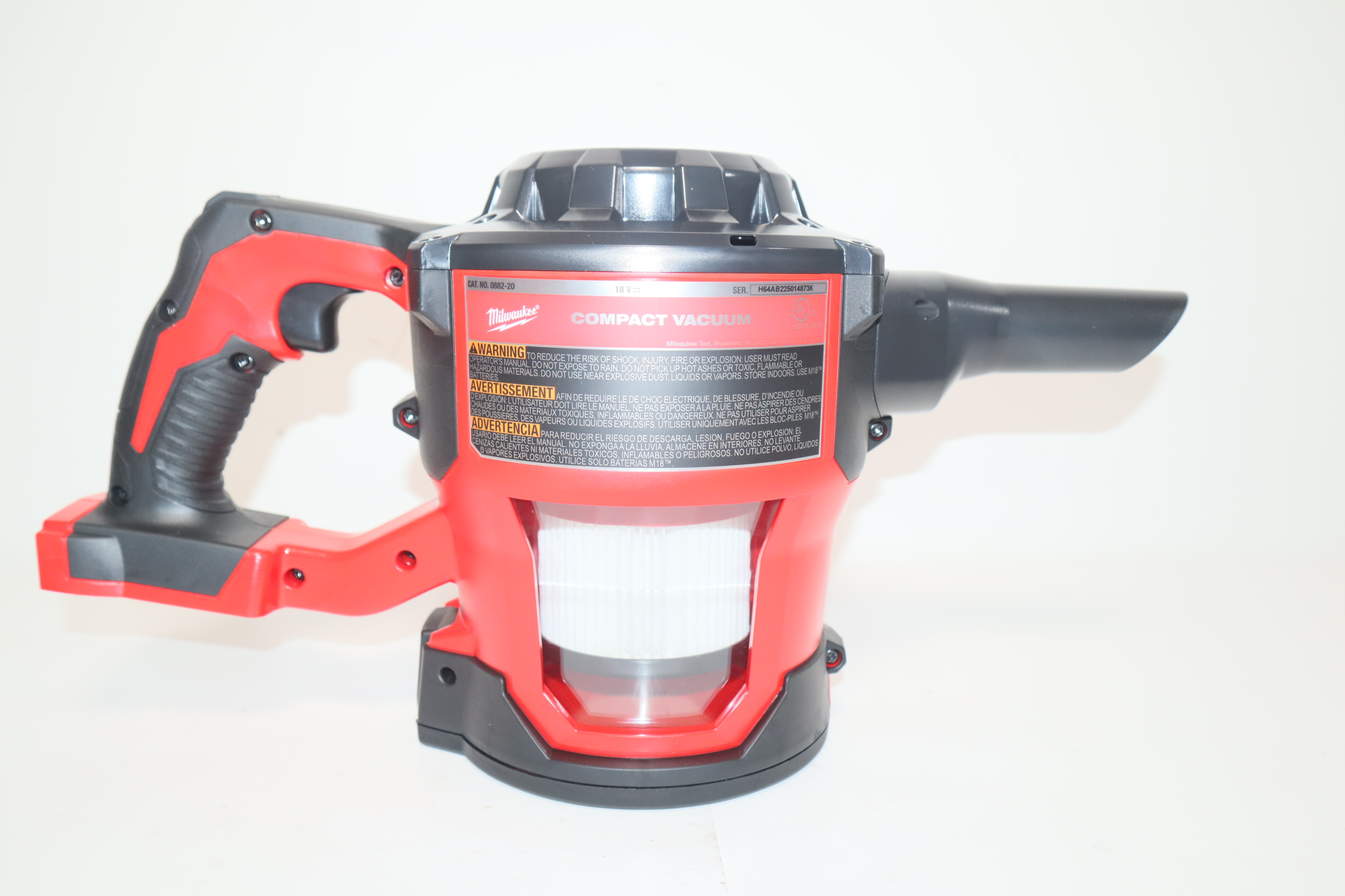 Milwaukee 0882-20 M18 Compact Vacuum 6934