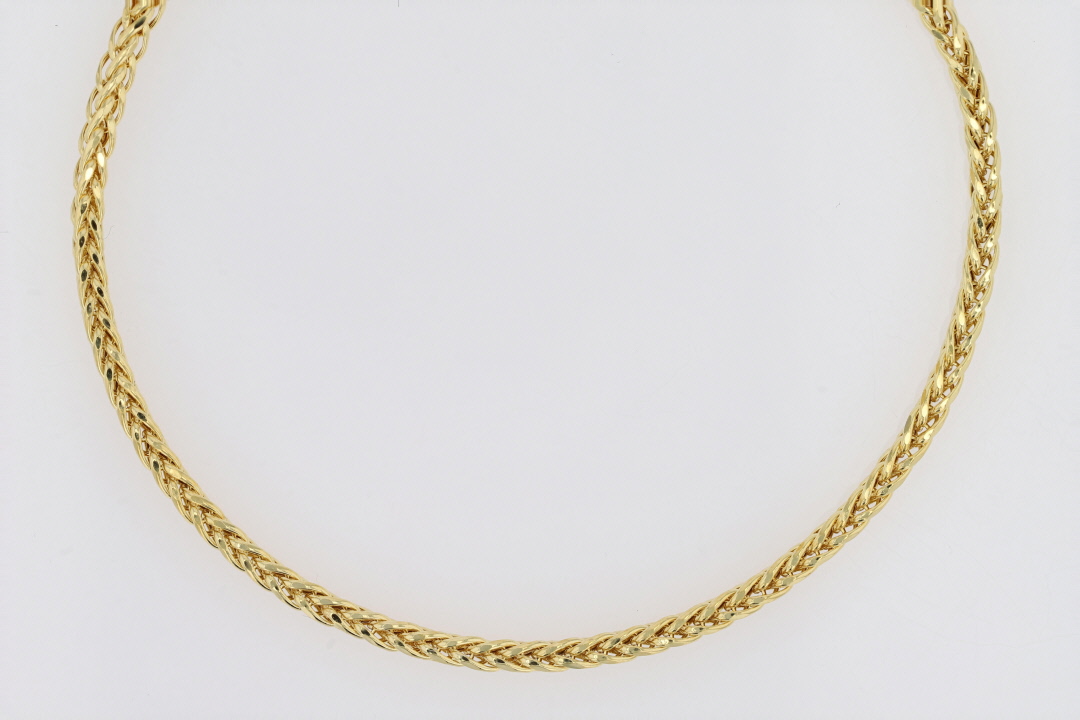 3.5mm Foxtail Link Chain 22" Necklace 10k Yellow Gold Italy 7.06 Grams
