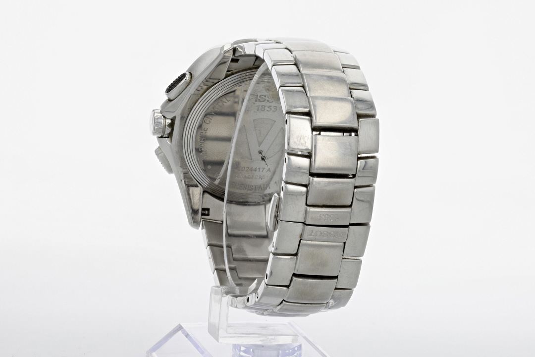 Tissot Veloci-T 42mm Black Dial Chronograph Stainless Steel Men's ...