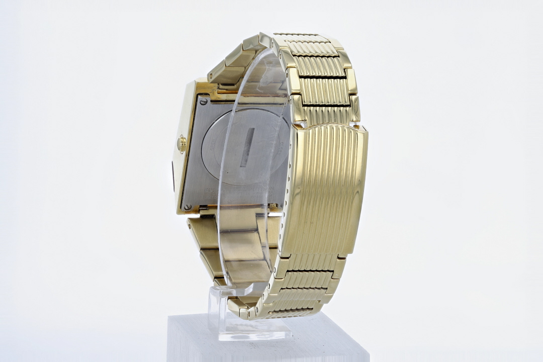 Bulova Computron Digital Gold Tone Red LED Dial Stainless Steel Men's ...