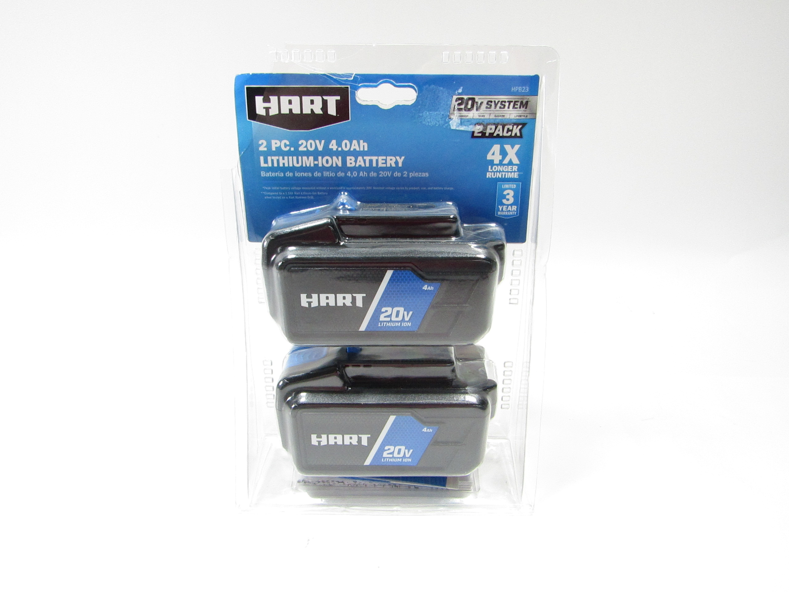HART HPB23 2-Pack 20V 4.0AH Lithium Ion Power Tool Batteries