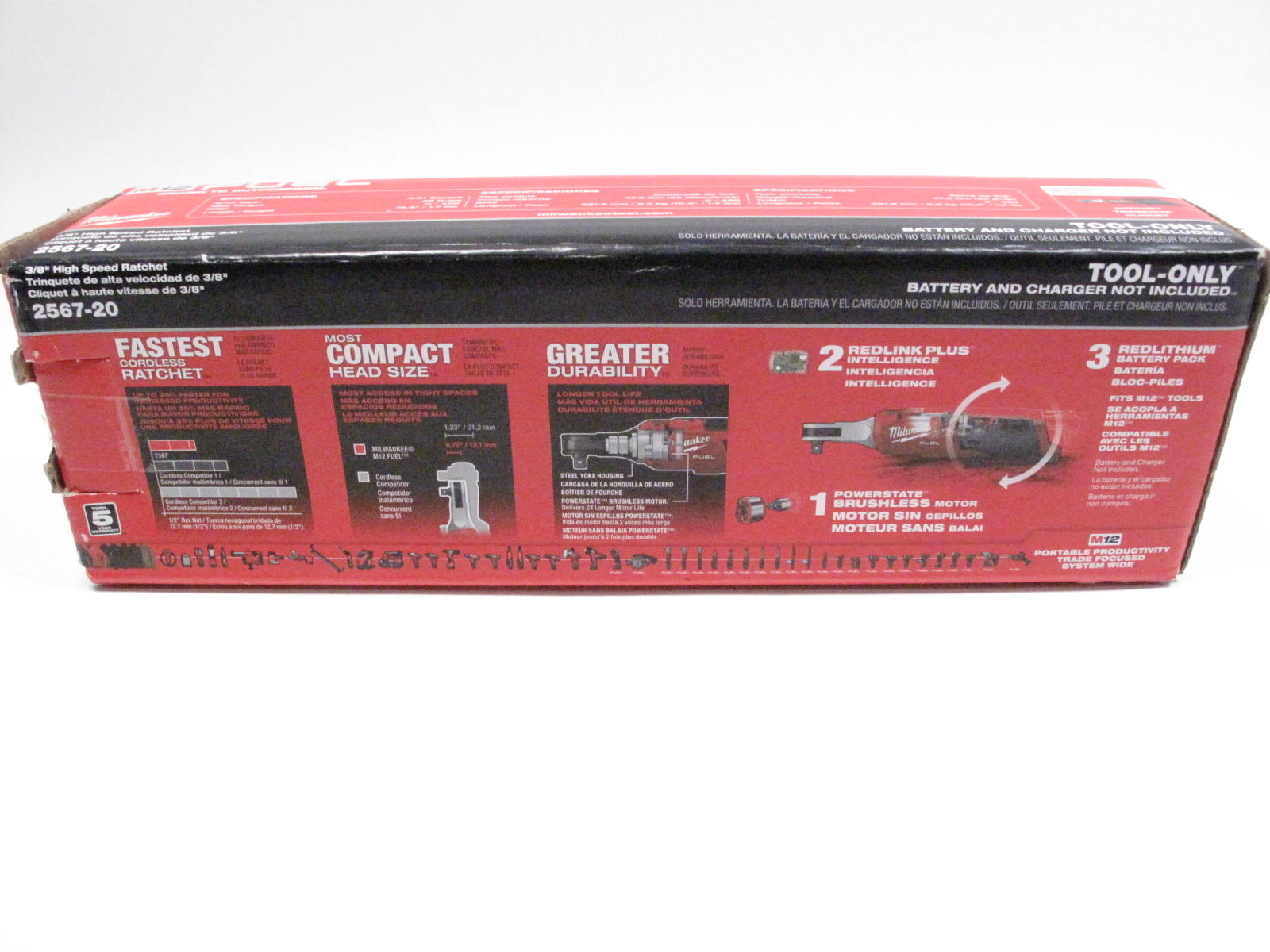Milwaukee 2567-20 Cordless High Speed 3/8 in. Ratchet 12 V Tool Only