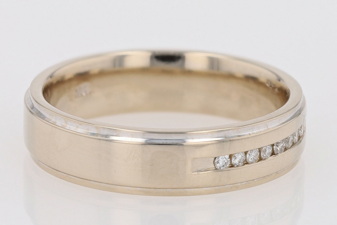 .08ctw Round Cut Diamond Channel-Set Wedding Band Ring 18k White Gold ...