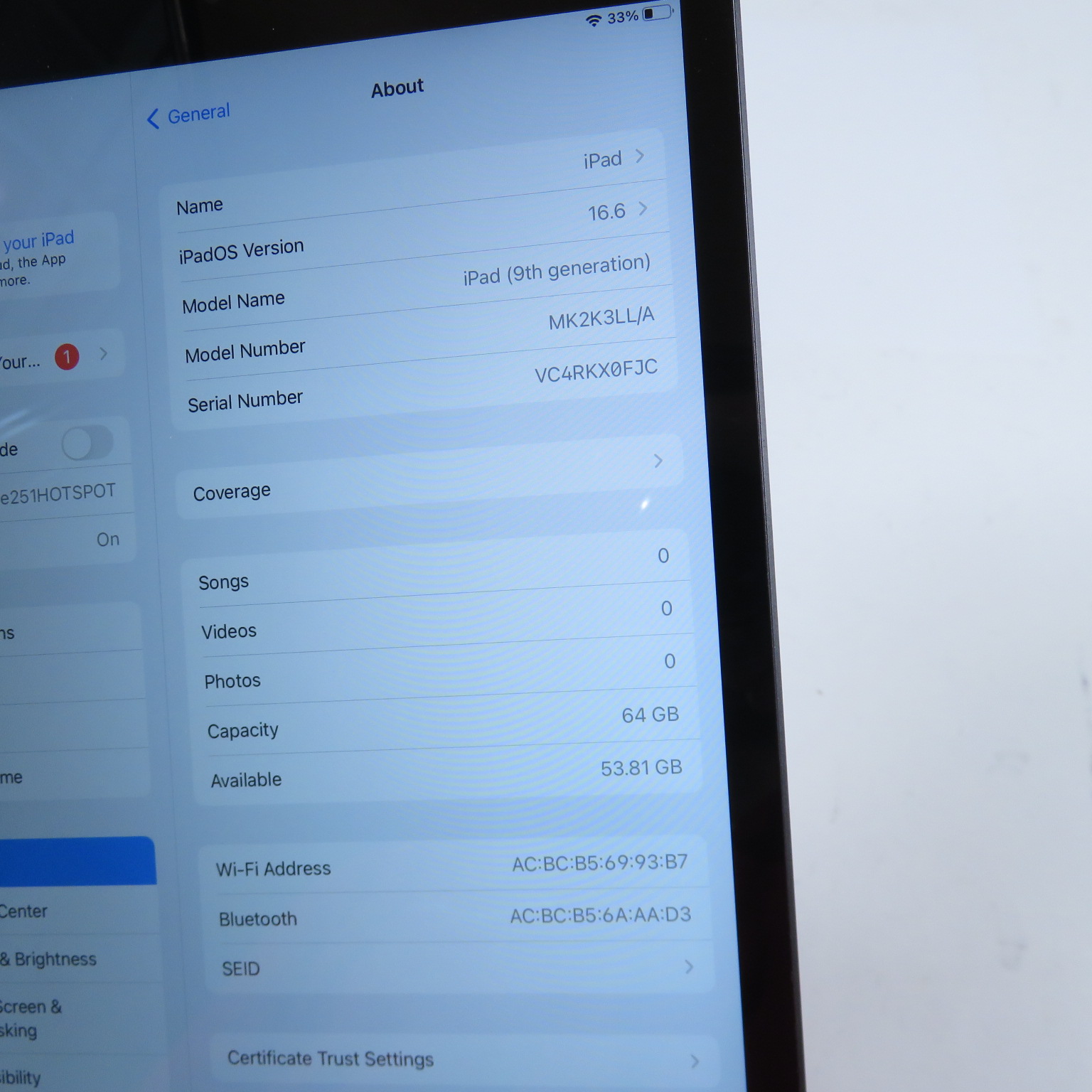 Apple iPad MK2K3LL/A A2602 10.2" 9th Gen (Wi-Fi Only) 64GB Storage Tablet