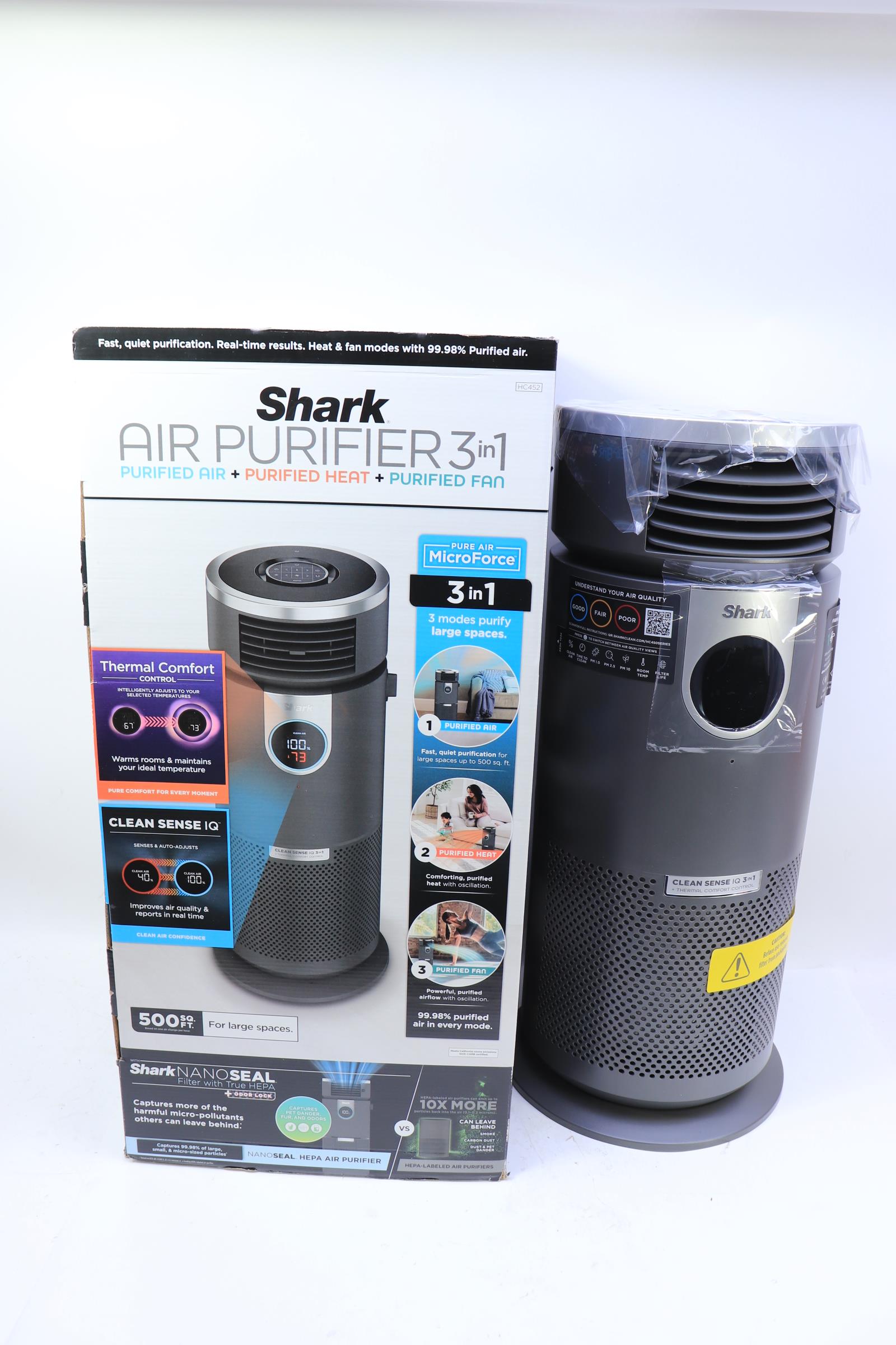 Shark HC452 3-In-1 Corded Electric Air Purifier/Heater/Fan