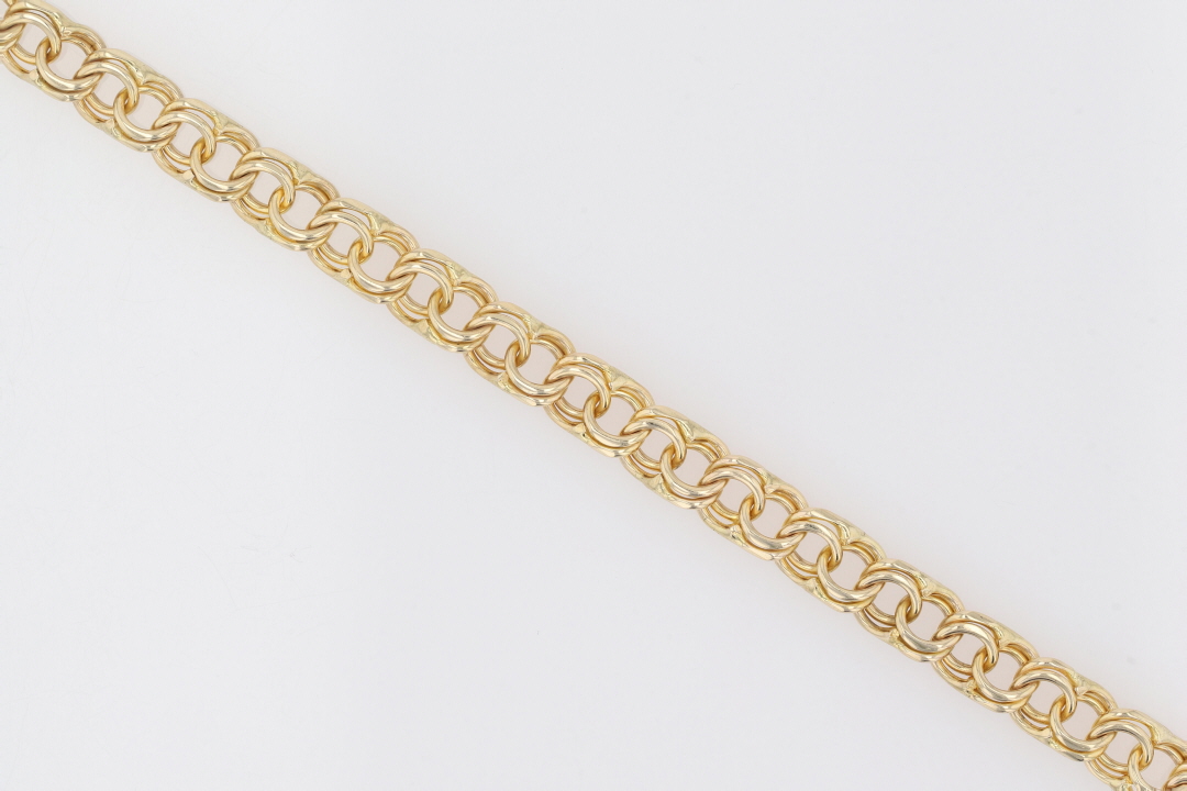 6.0mm Double Link "MOM" Chain 22.5" Necklace 10k Yellow Gold 30.63 Grams