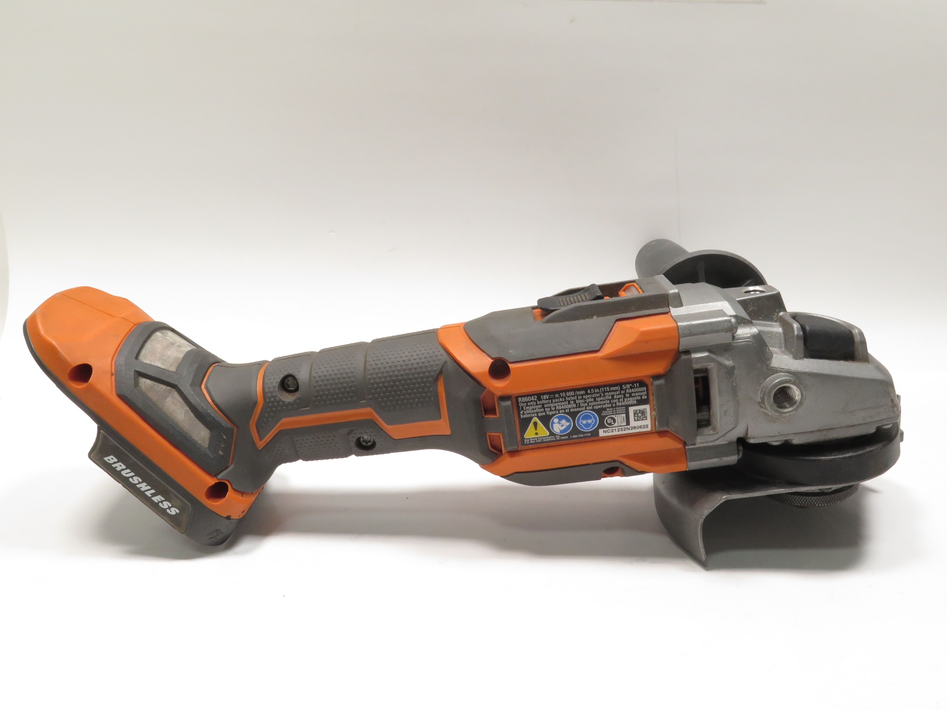 Ridgid R86042 18V Brushless Cordless 4-1/2 in. Slide Switch Angle ...