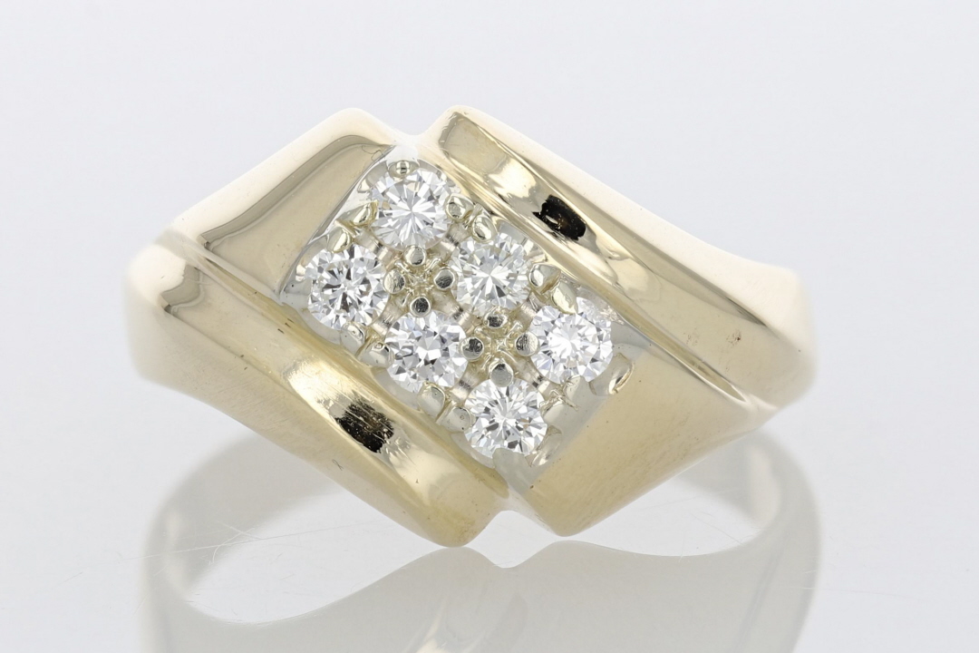 .60ctw Round Cut Diamond Cluster Statement Ring 14k Multi-Tone Gold ...