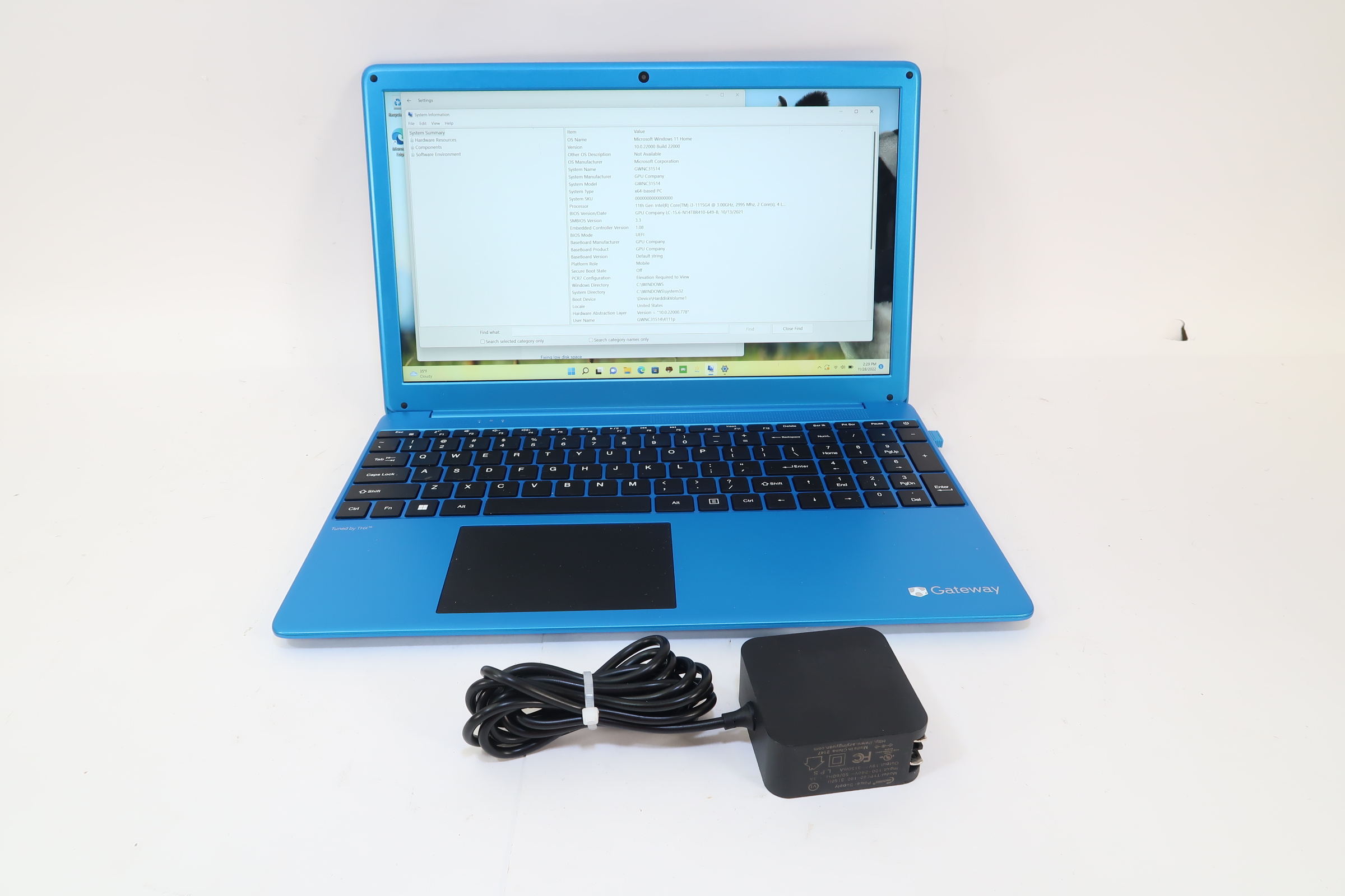 Gateway Notebook GWNC31514-BL Core i3-1115G4 3GHz 4GB RAM 128GB SSD 15.6"