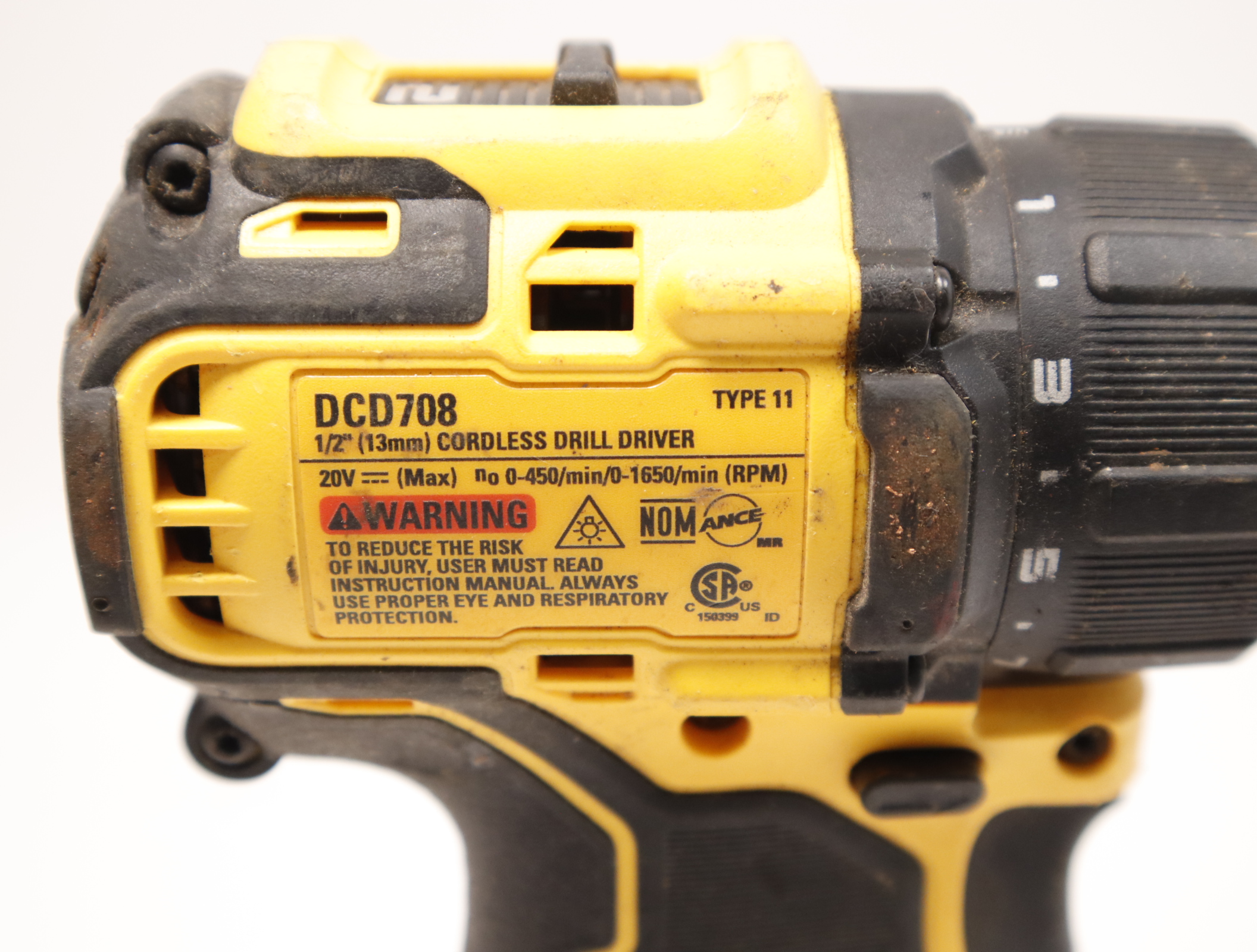 DeWalt DCD708 1/2" Cordless Drill/Driver 20V Tool and Battery Only