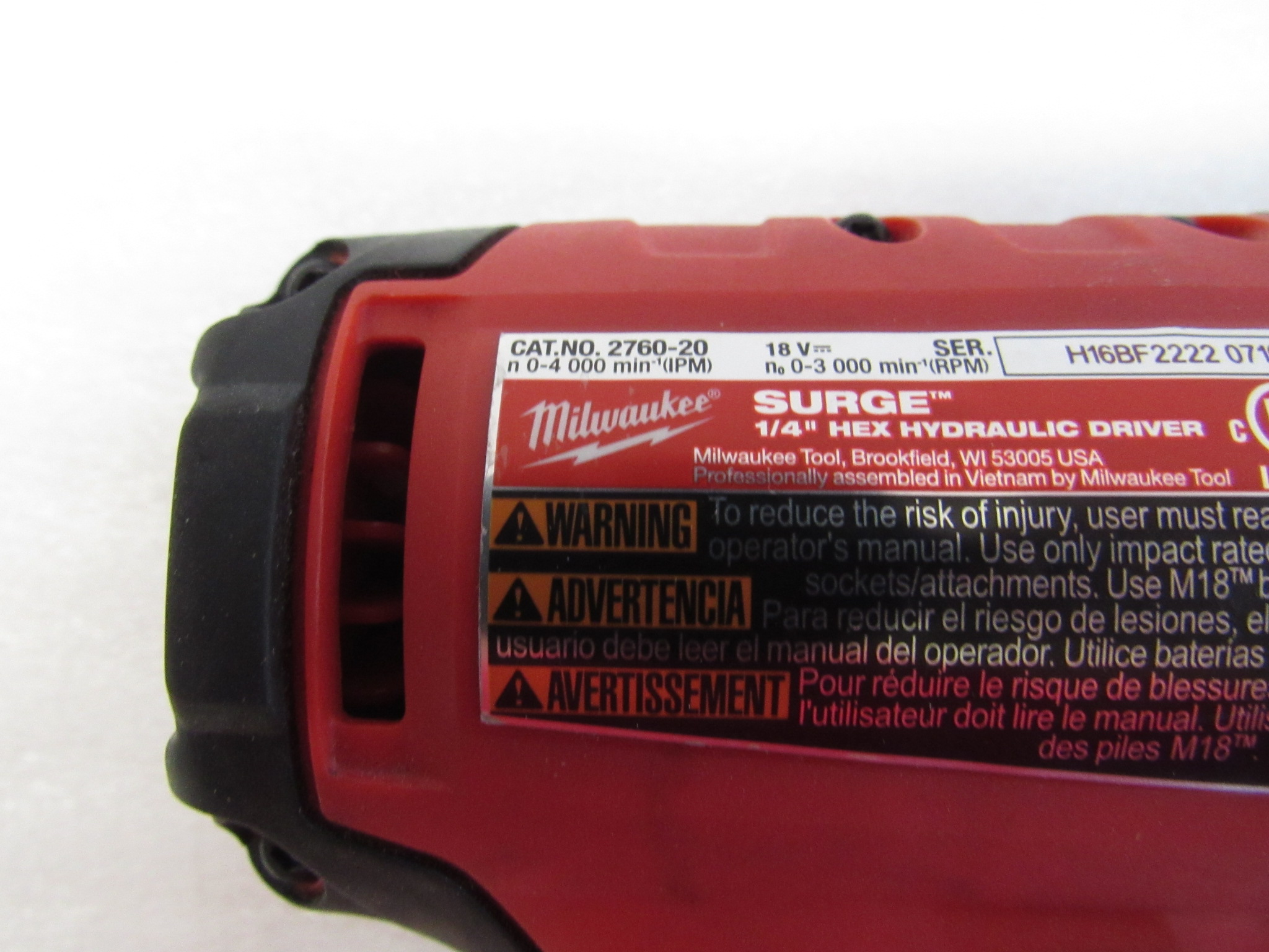 Milwaukee 2760-20 M18 FUEL SURGE 18V Li-Ion Brushless 1/4 in. Hex ...