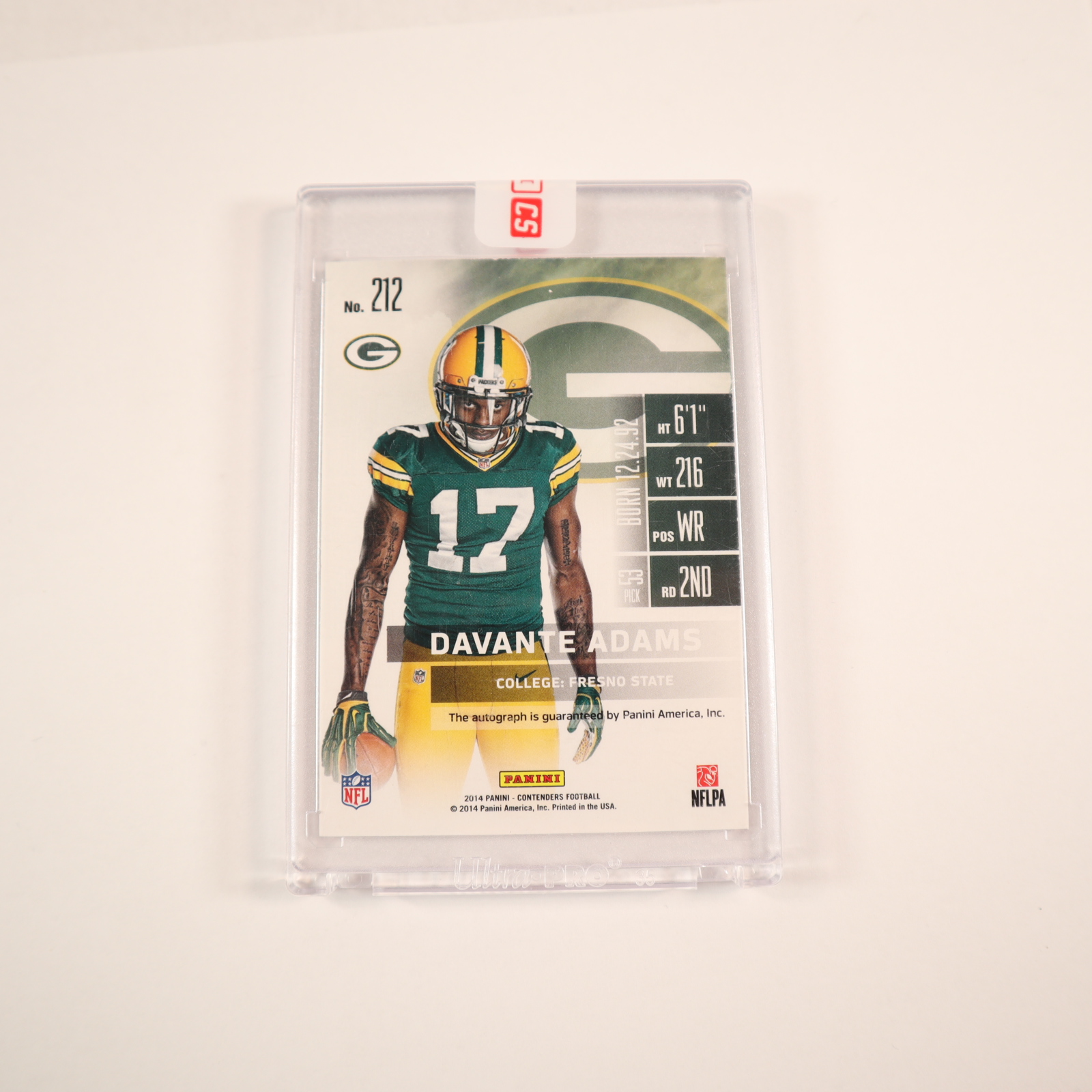 Davante Adams Green Bay Packers Panini Rookie Ticket Signed Trading Card