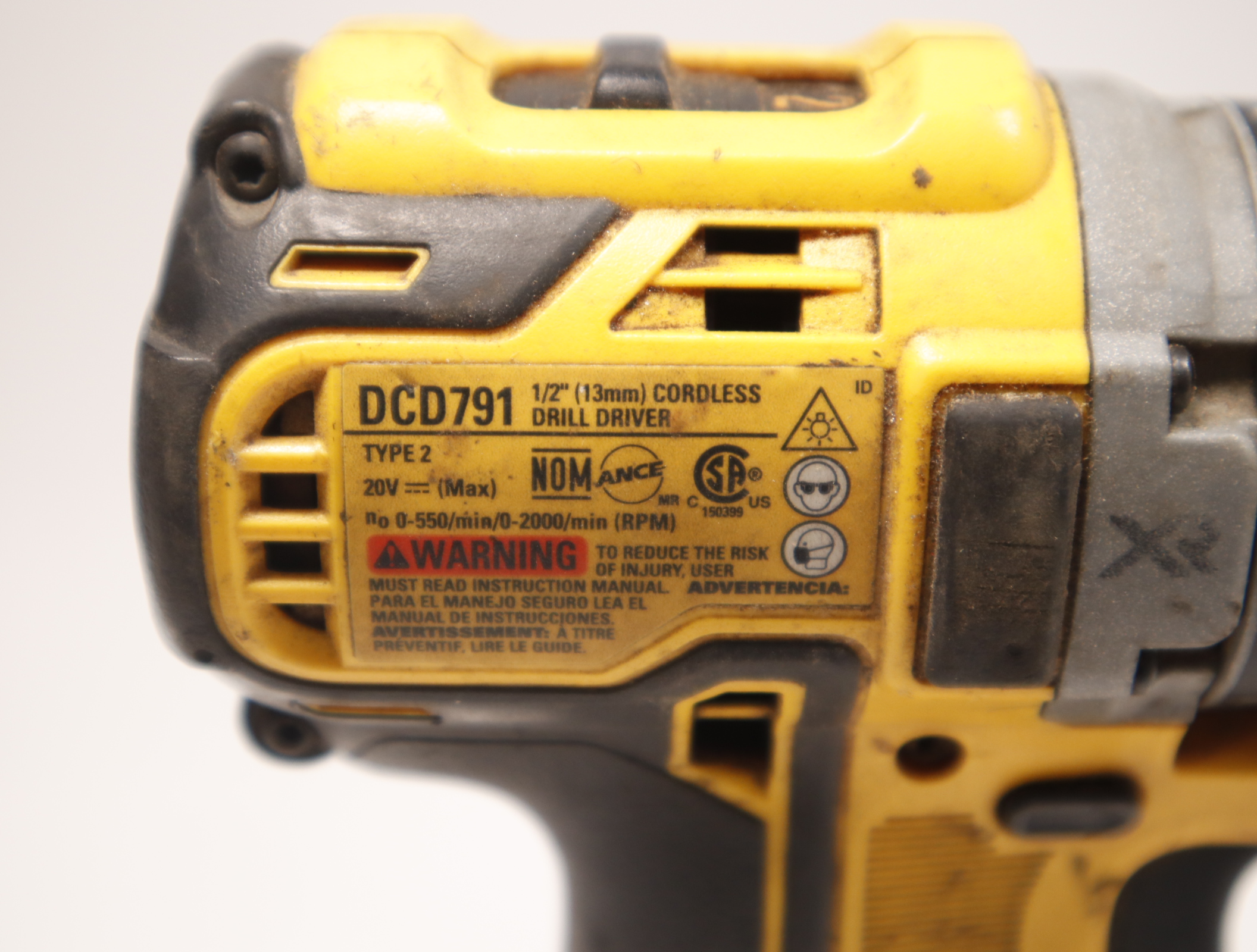 DeWalt DCD791 1/2" Cordless Drill/Driver 20V Tool/Battery Only