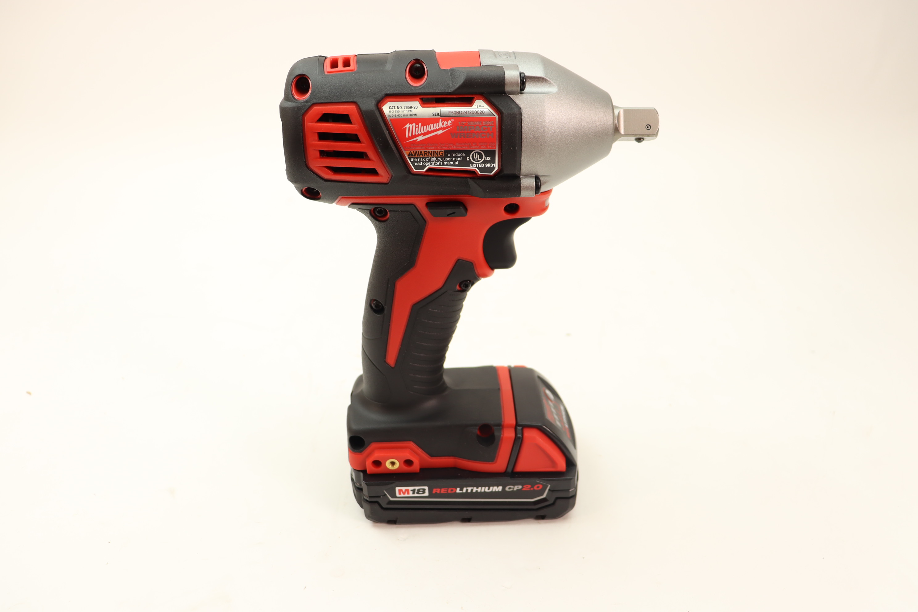 Milwaukee M18 2659-20 1/2" Cordless Impact Wrench Has Pin Detent
