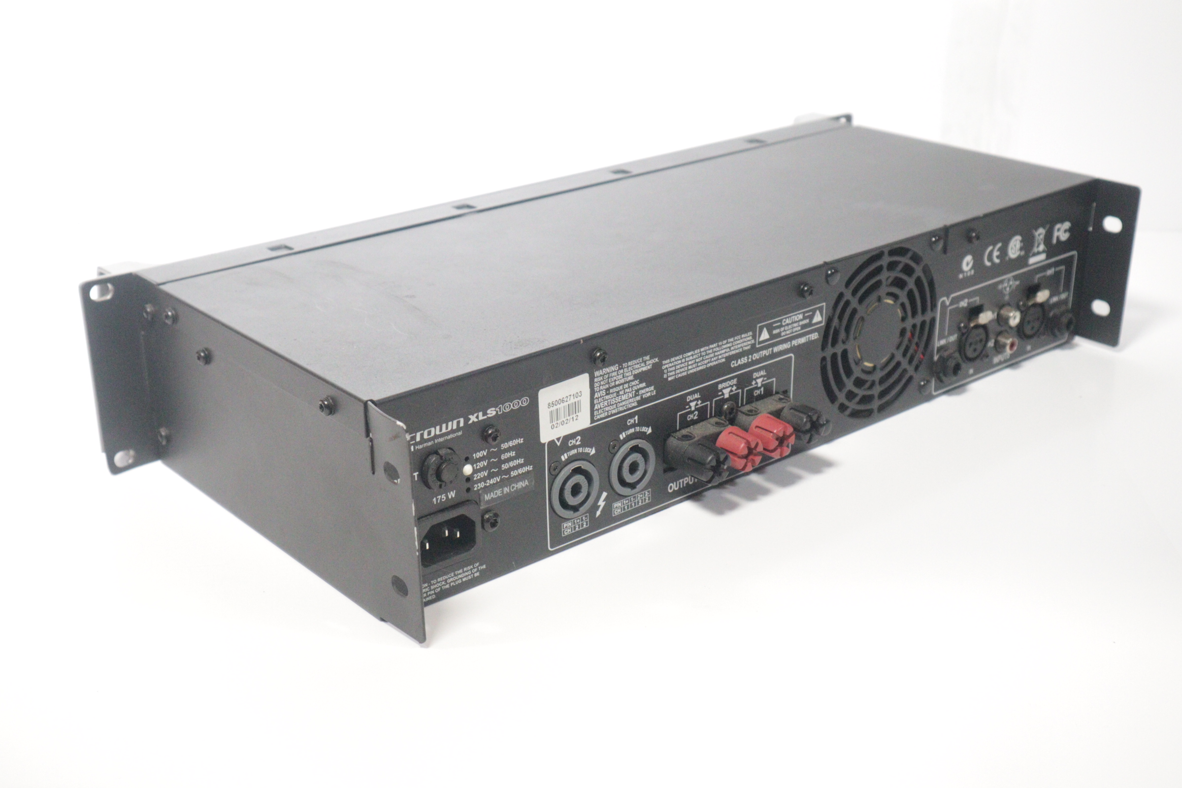 Crown XLS1000 High-Density 2-Channel 350-Watt @ 4 Ohms Power Amplifier 7103