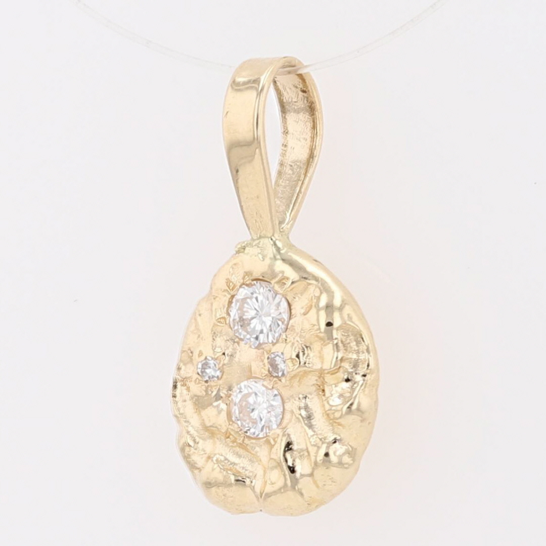 .19ctw Round Cut Diamond Nugget Pendant without Chain 14k Yellow Gold 2 ...