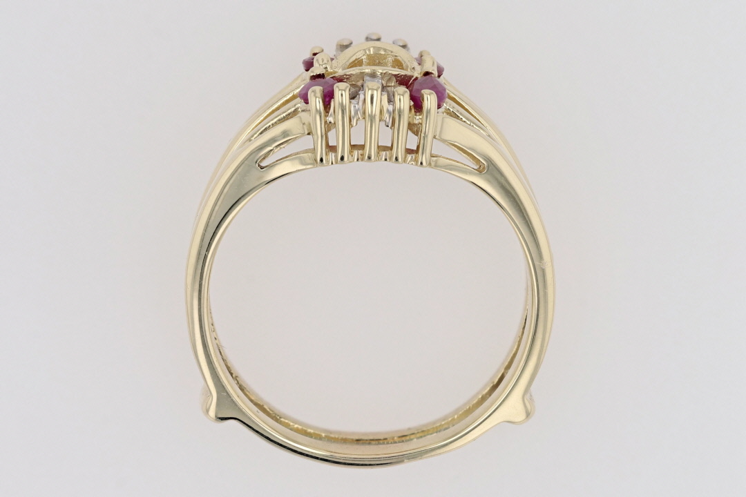 .34ctw Round Diamond & Ruby Enhancer Wedding Band Ring 14k Yellow Gold ...