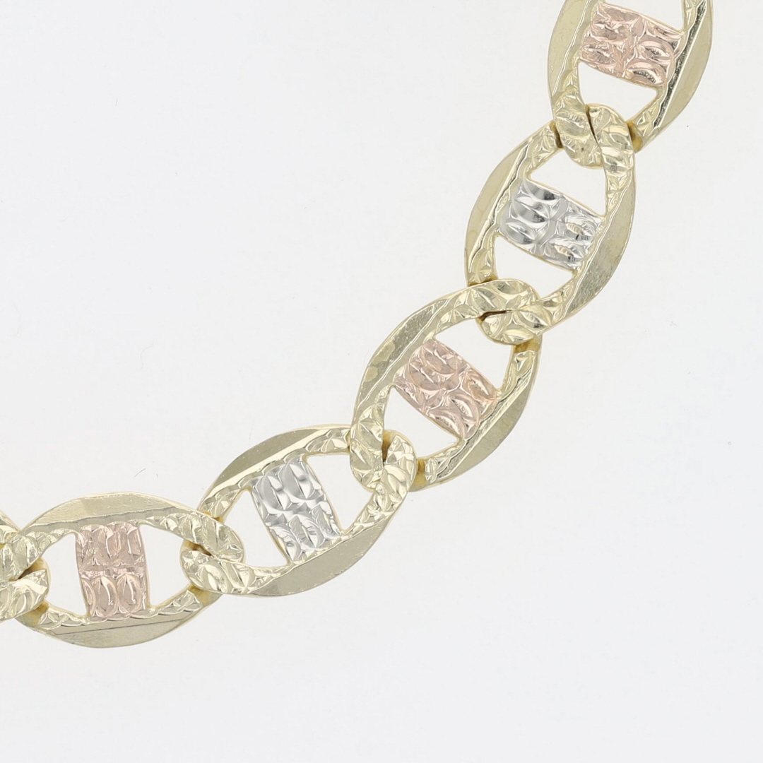 6.7mm Diamond-Cut Anchor Link Chain 26" Necklace 14k Multi-Tone Gold 24 ...